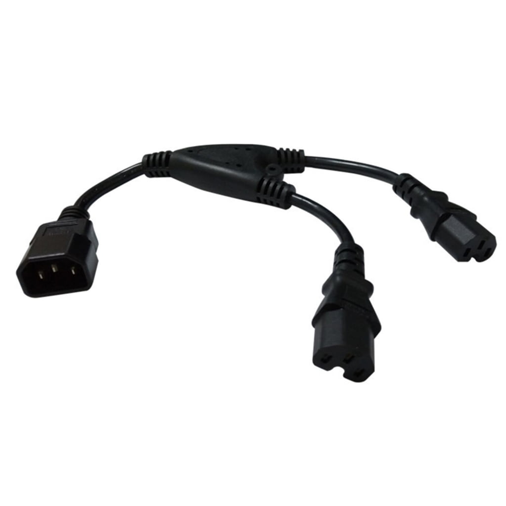 IEC320 C14 to 2xC15 Connectors Adapter Cable Male Plug to Female Socket ...
