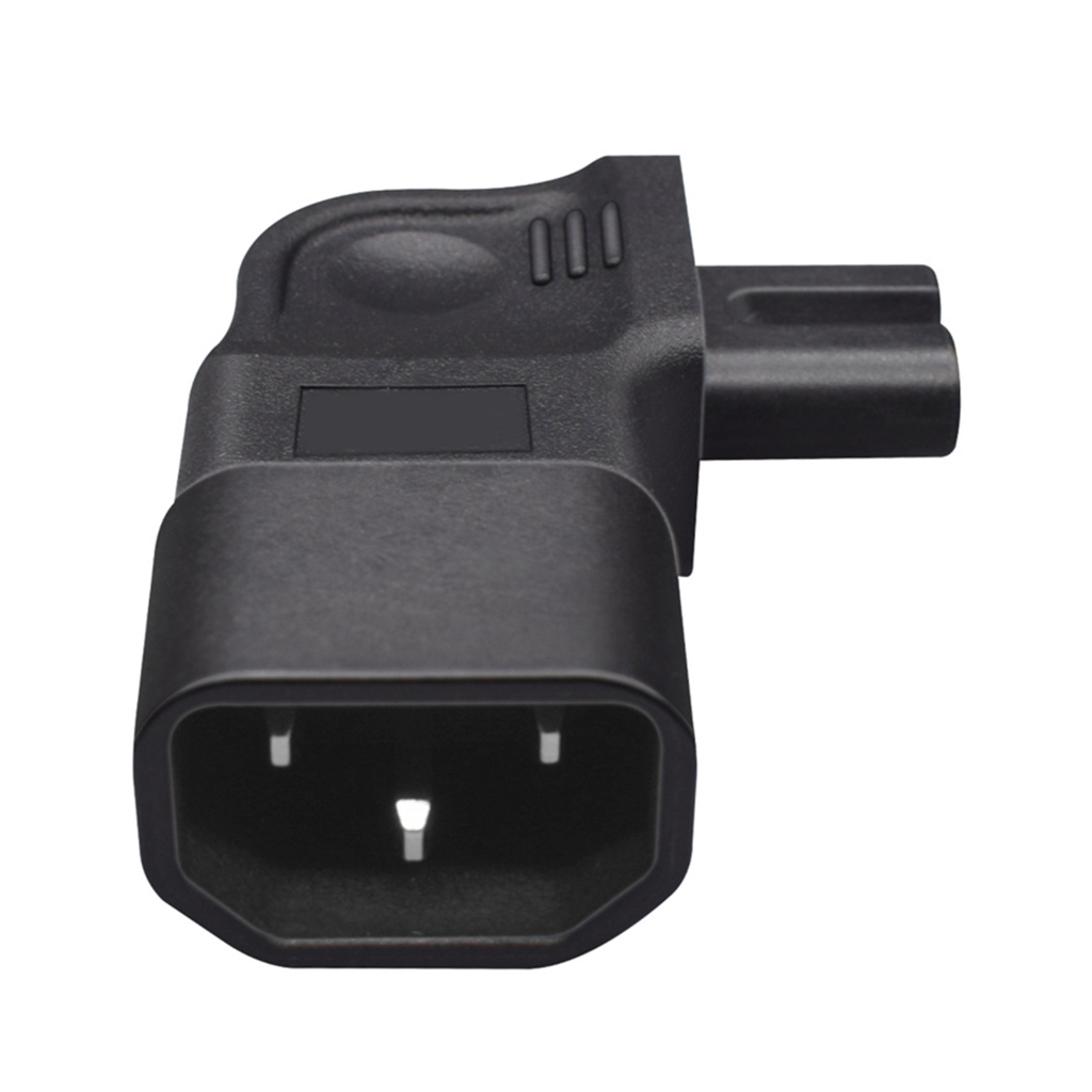 IEC320 C14 to C7 Left Bend Power Plug Adapter, C14 3Pin Male to Figure ...