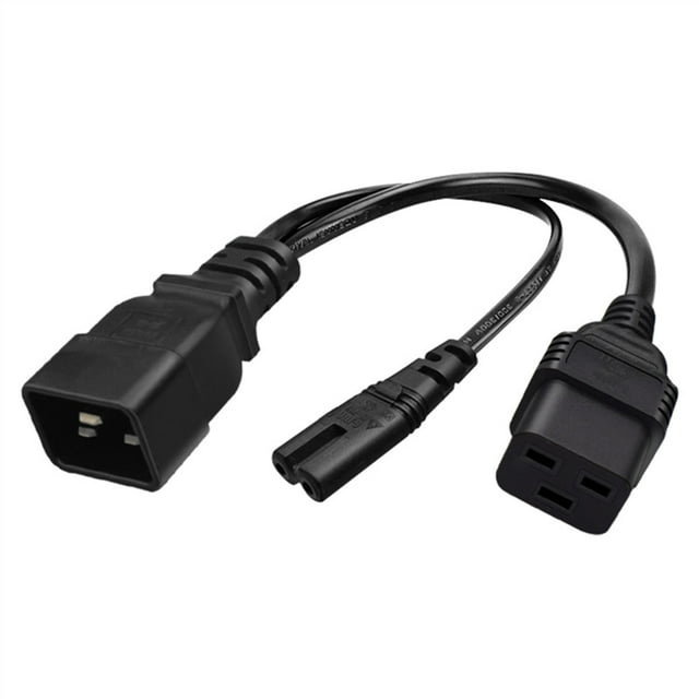 IEC320 C20 to IEC320 C7+C19 Power Cord 1 in 2 Out Y-splitter Adapter Line Wire - Walmart.com