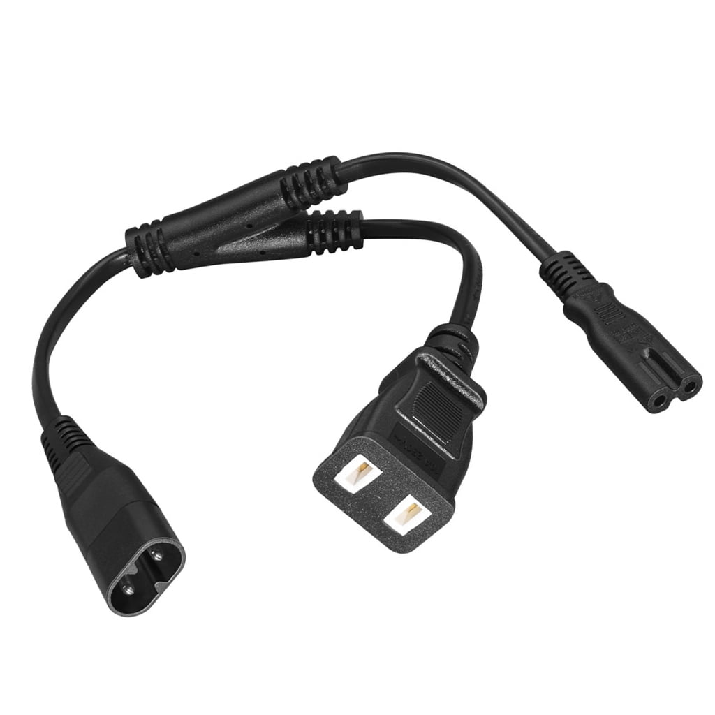 IEC320 C8 Male To 7 Female Y Splitter Power Cord With 2Prong Outlet For ...