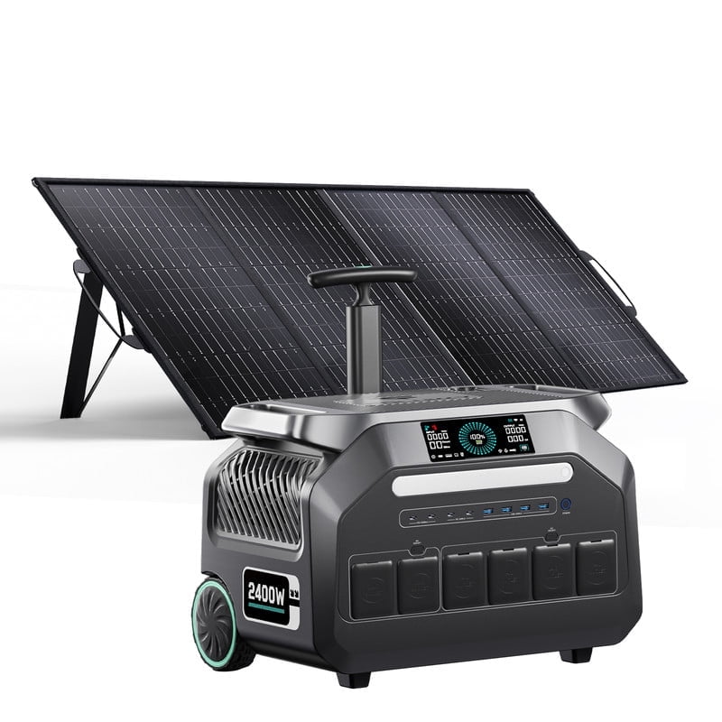 IEE P2400 Portable Solar Generator – 2048Wh 2400W LiFePO4 Power Station ...