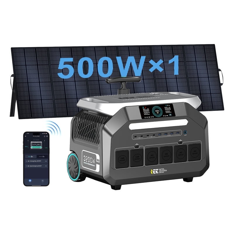 IEE P3200 Portable Solar Generator - 2048Wh 3200W (6400W Peak) Power ...