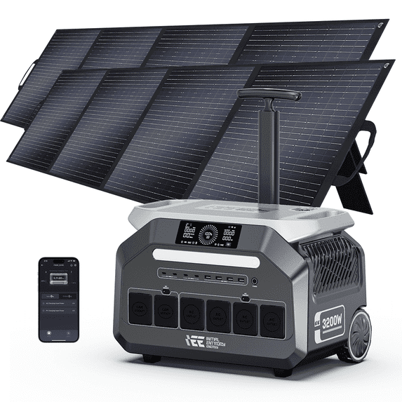 IEE P3200 Portable Solar Generator - 2048Wh 3200W (6400W Peak) Power ...