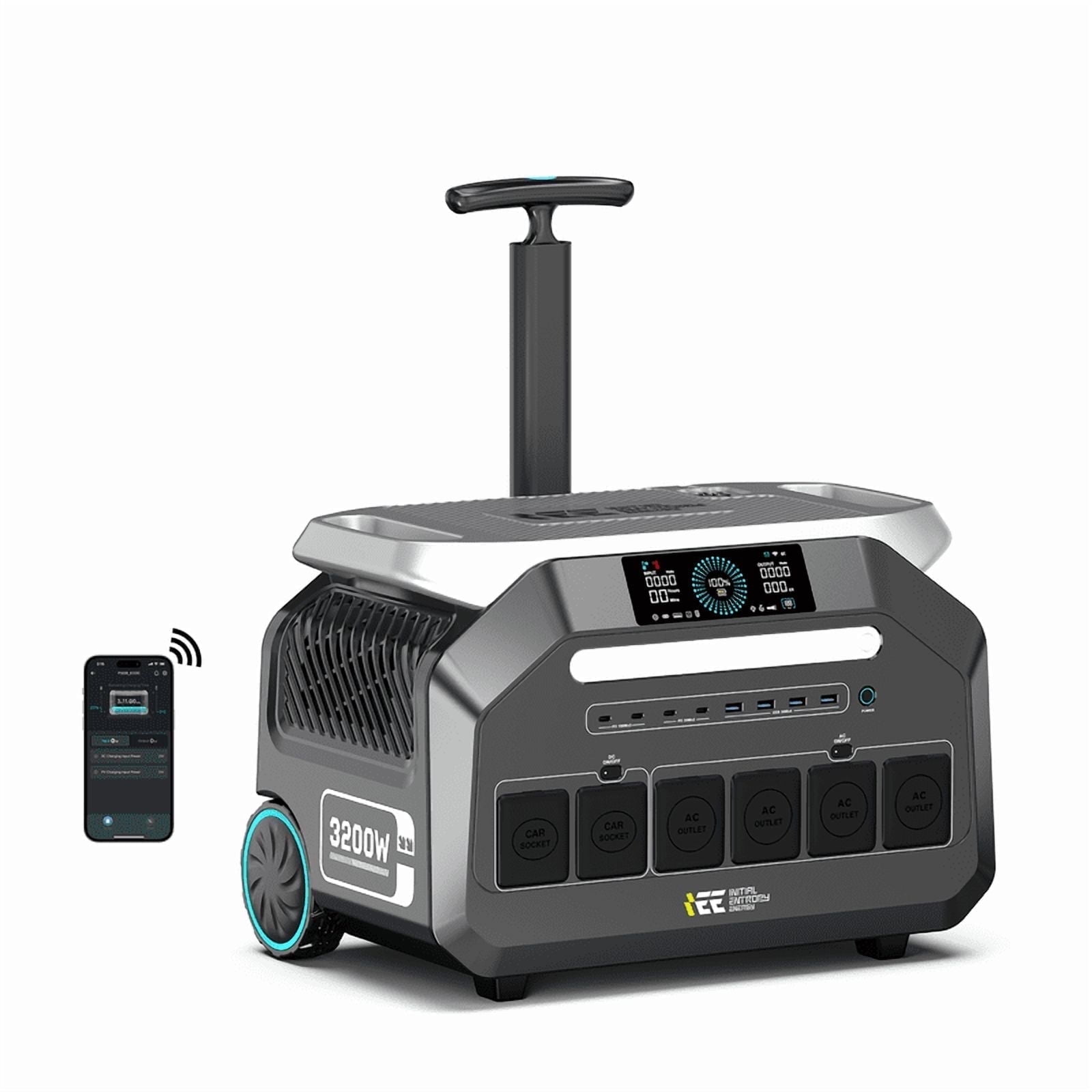 IEE P3200 Solar Generator 2048Wh LiFePO4, 3200W (6400W Peak) Power ...