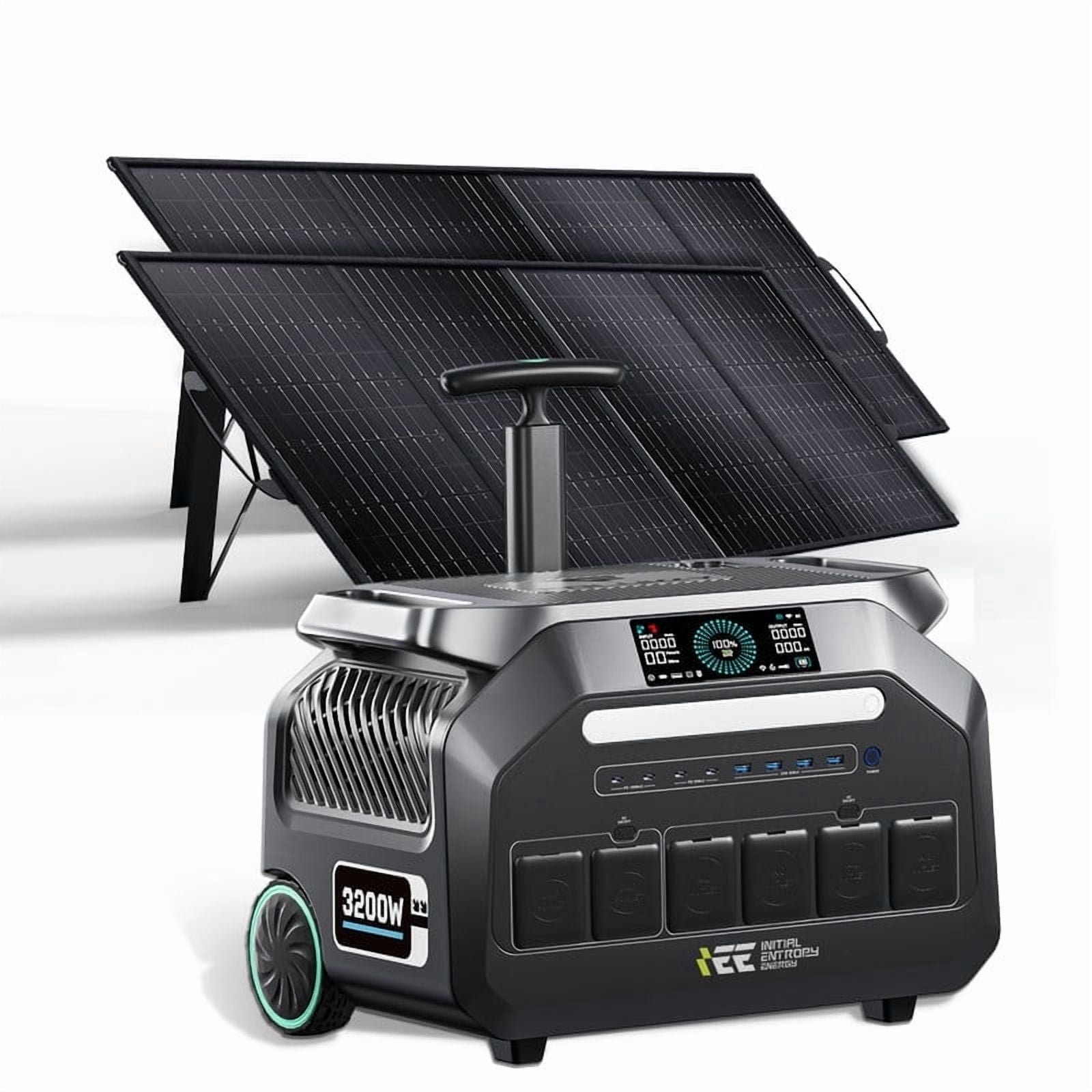 IEE P3200 Solar Generator with 2x200W Solar Panels, 2048Wh Portable ...