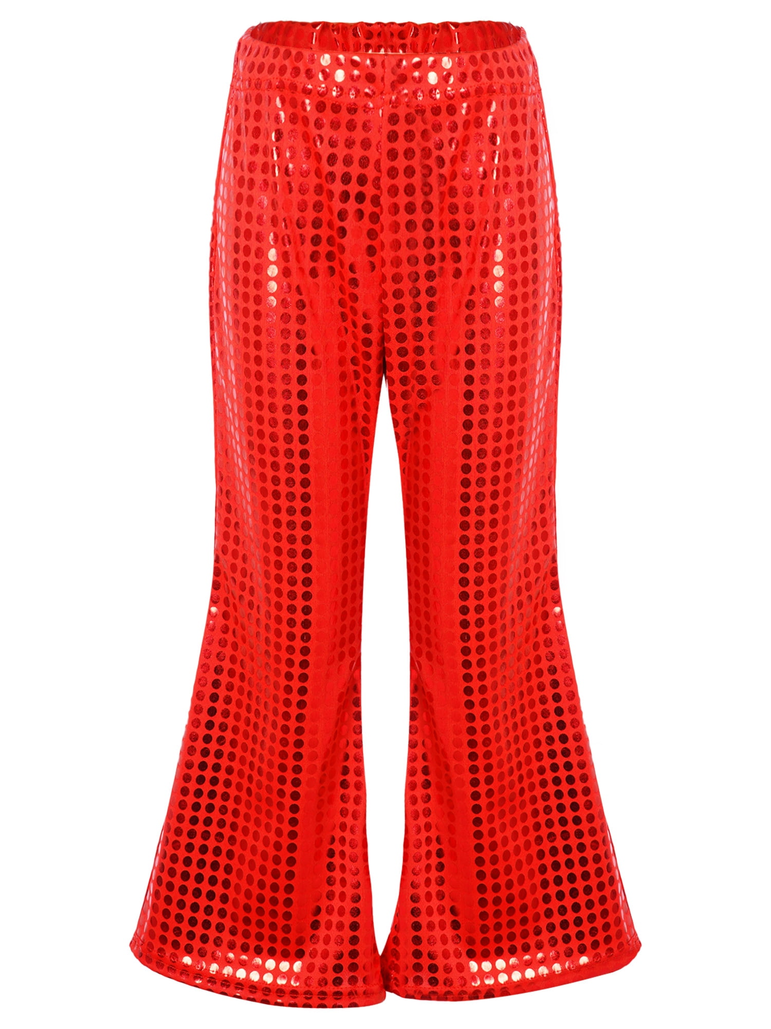 IEFIEL Big & Little Girls Shiny Sequins Jazz Hip-Hop Dance Pants Bell ...