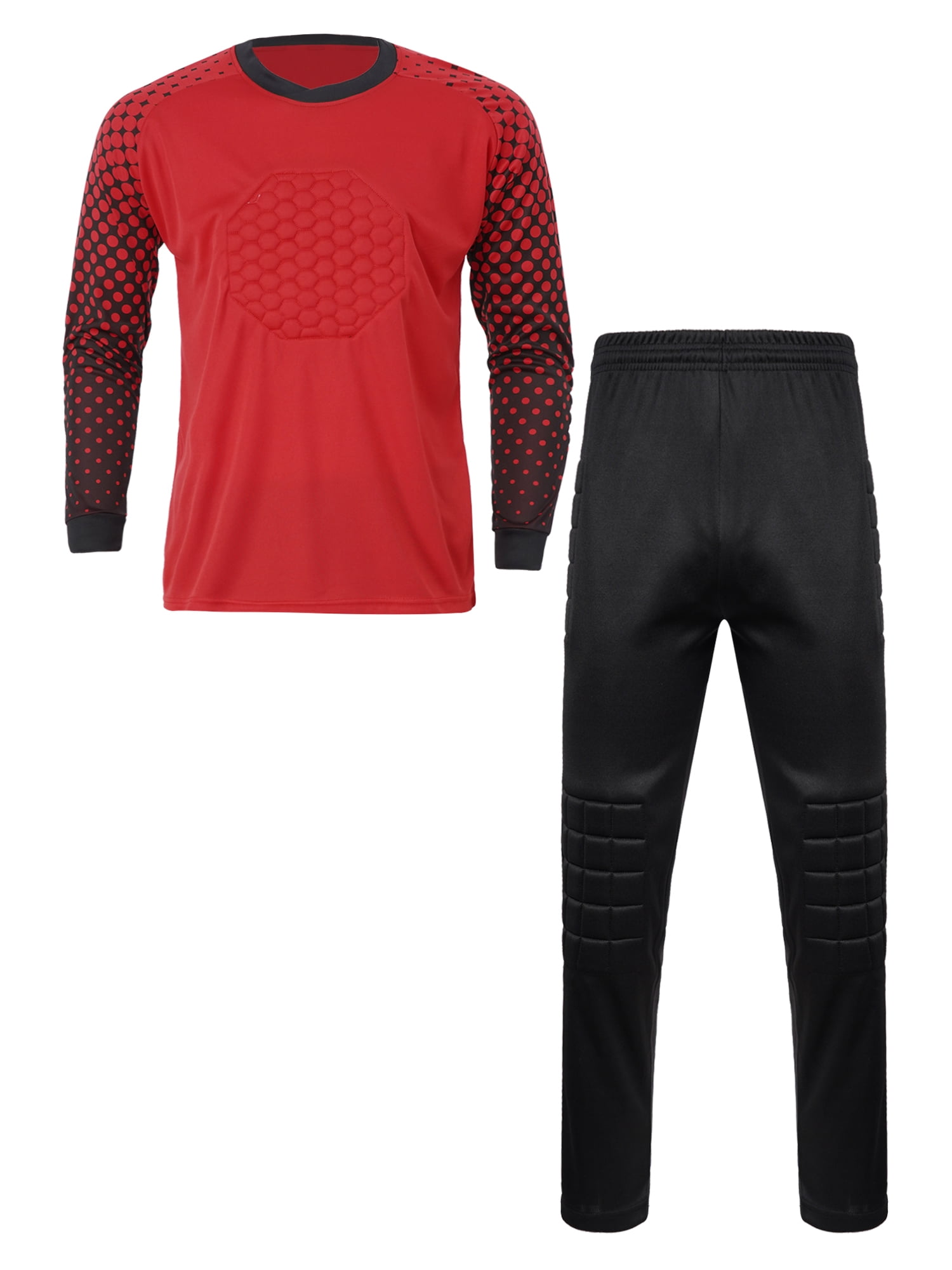 IEFIEL Boys Long Sleeves Padded Goalie Shirt Football Match Uniform ...