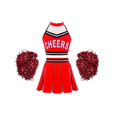CHICTRY 2Pcs Girls Cheerleading Outfit Cropped Top with Skirt Set ...