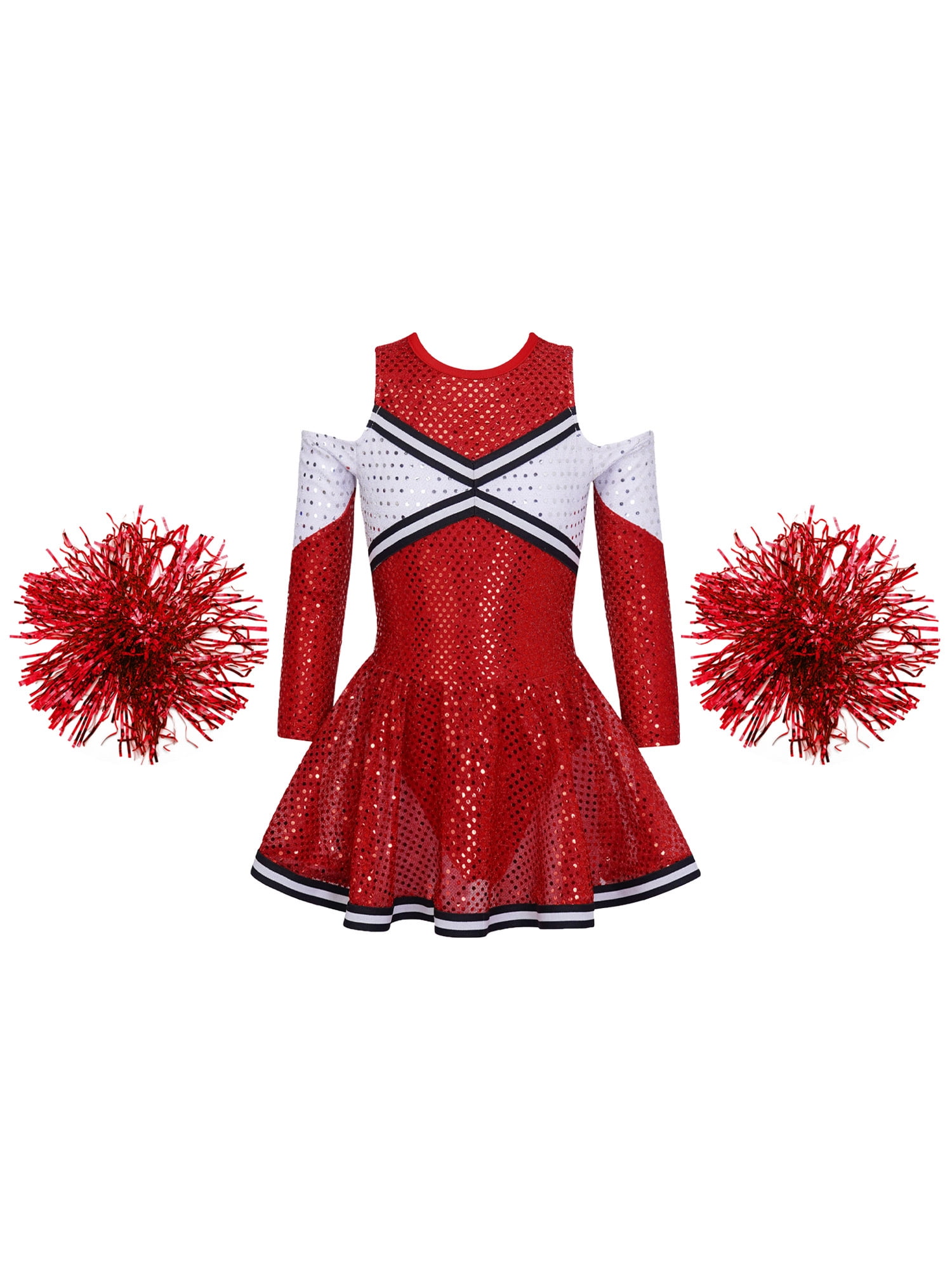 IEFIEL Girls Cheer Leader Cheerleading Costume Uniform Outfit Off ...