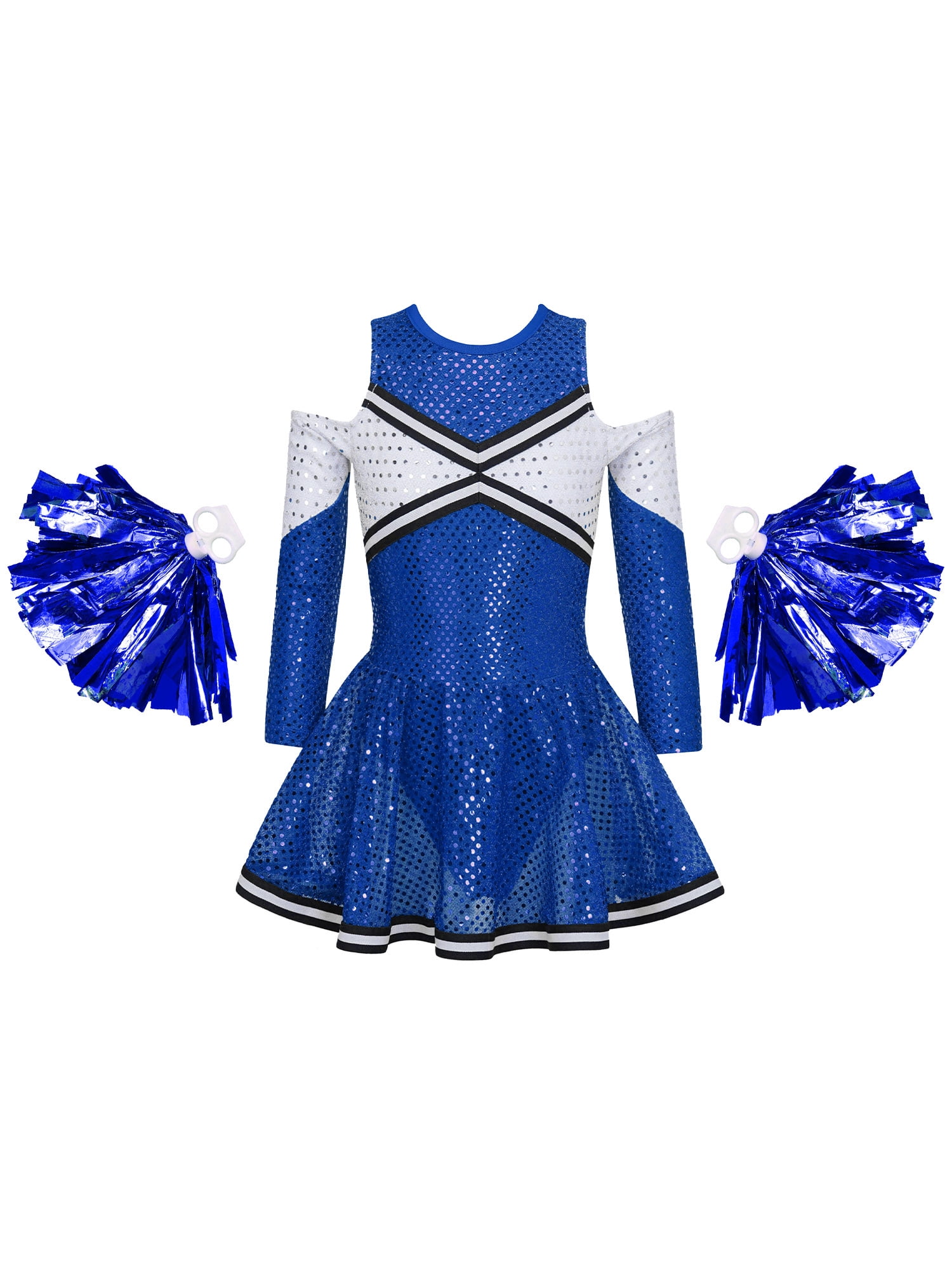 IEFIEL Girls Cheer Leader Cheerleading Costume Uniform Outfit Off ...