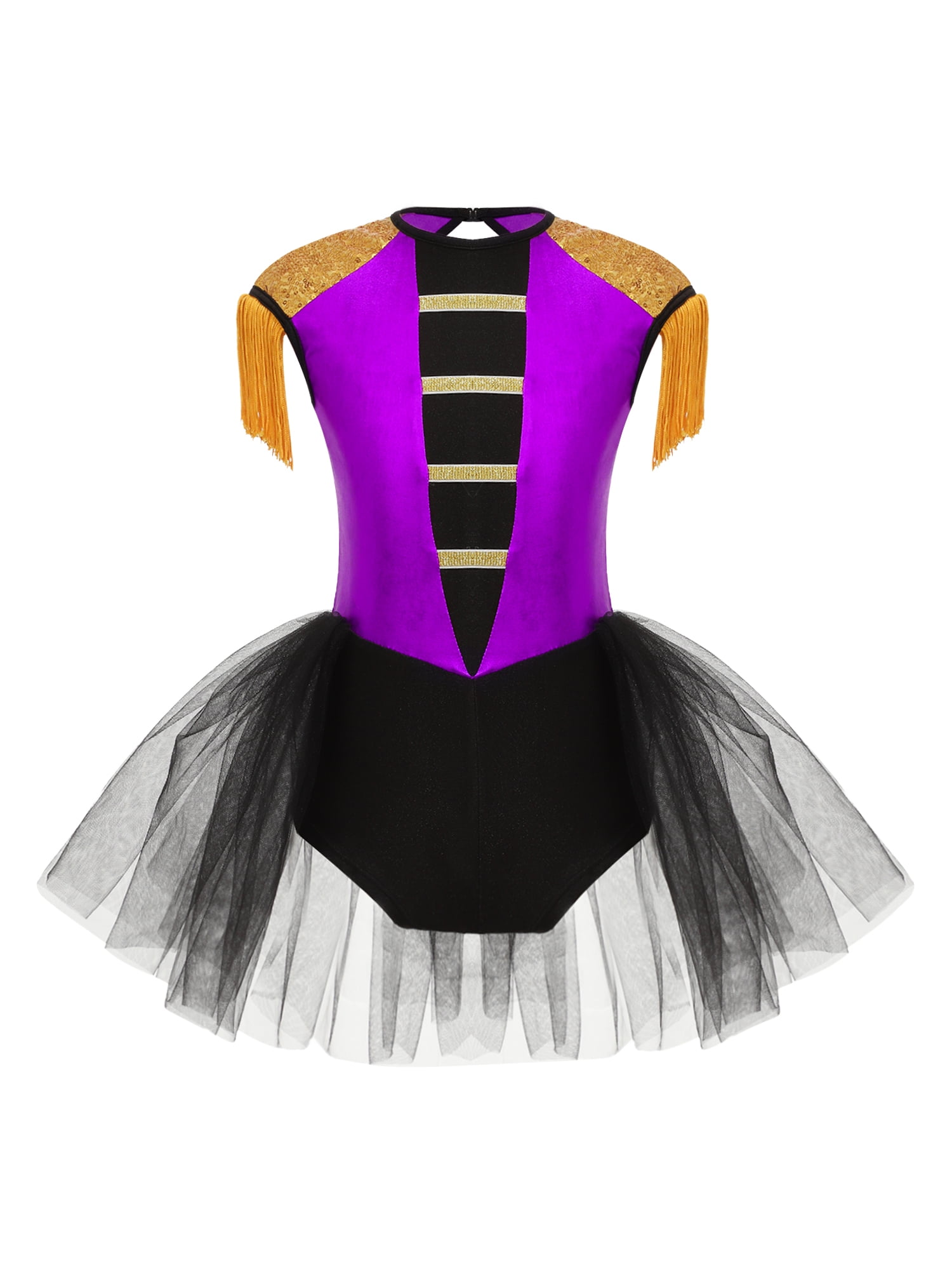 IEFIEL Girls Halloween Ringmaster Circus Costume Sequin Leotard Tutu ...