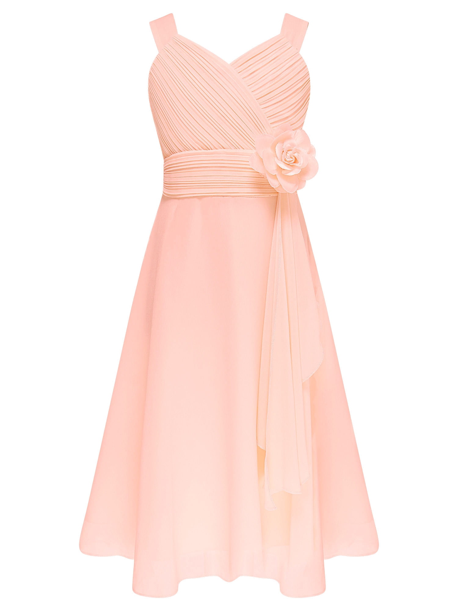 IEFIEL Girls Juniors Bridesmaids Dress Chiffon Elegant Flower Girl ...