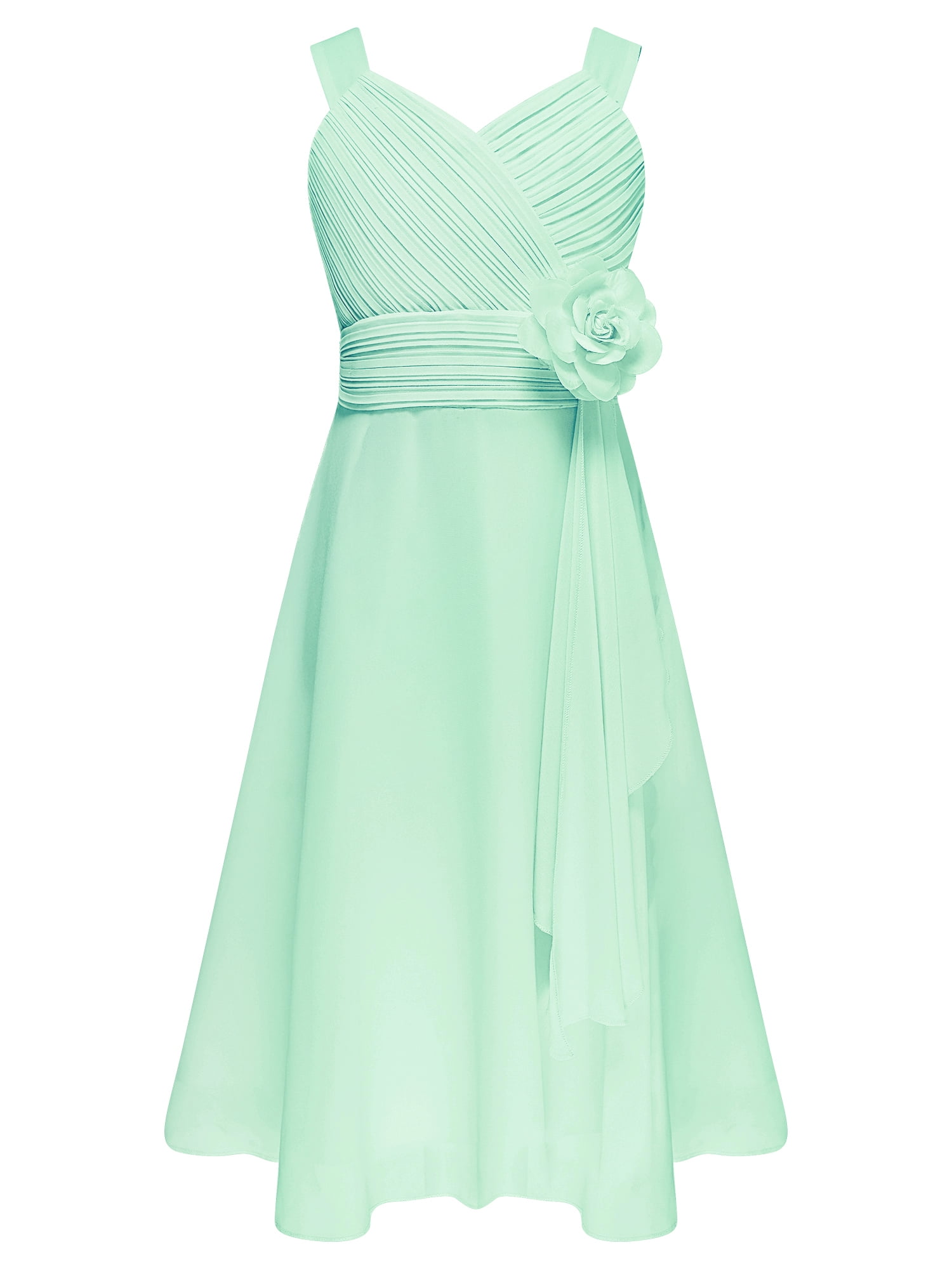 IEFIEL Girls Juniors Bridesmaids Dress Chiffon Elegant Flower Girl ...