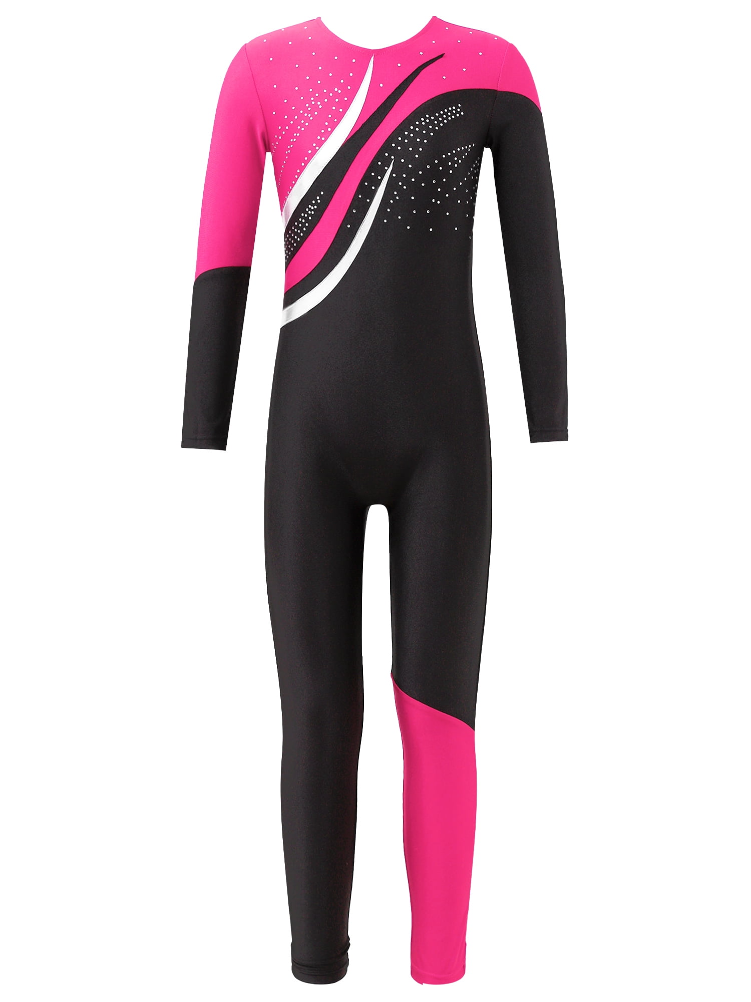 IEFIEL Girls Long Sleeve Full Body Dance Leotard Hollow Back Gymnastics ...