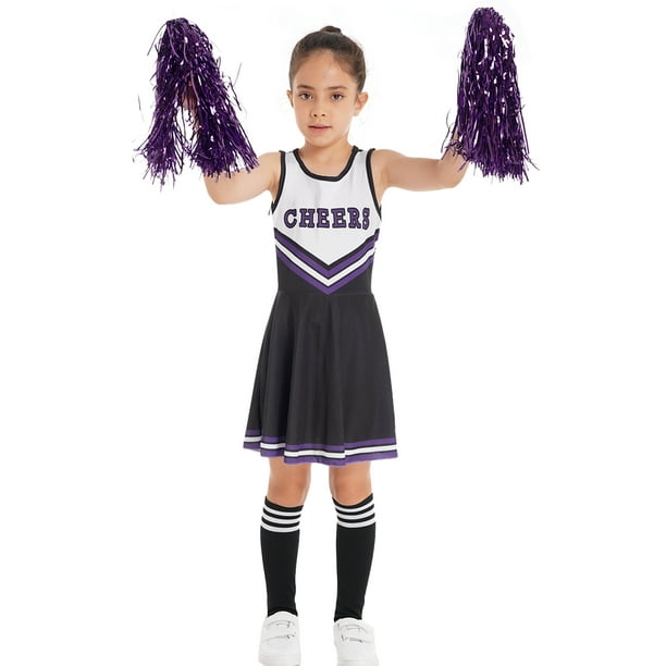 IEFIEL Kid Girls Cheerleading Costume Uniform Letter Print Cosplay ...
