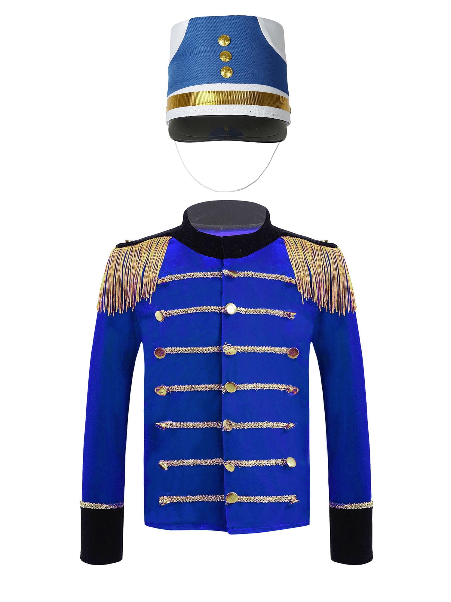 IEFIEL Kids Boys Drum Trumpet Team Honor Guard Performance Costume Long ...