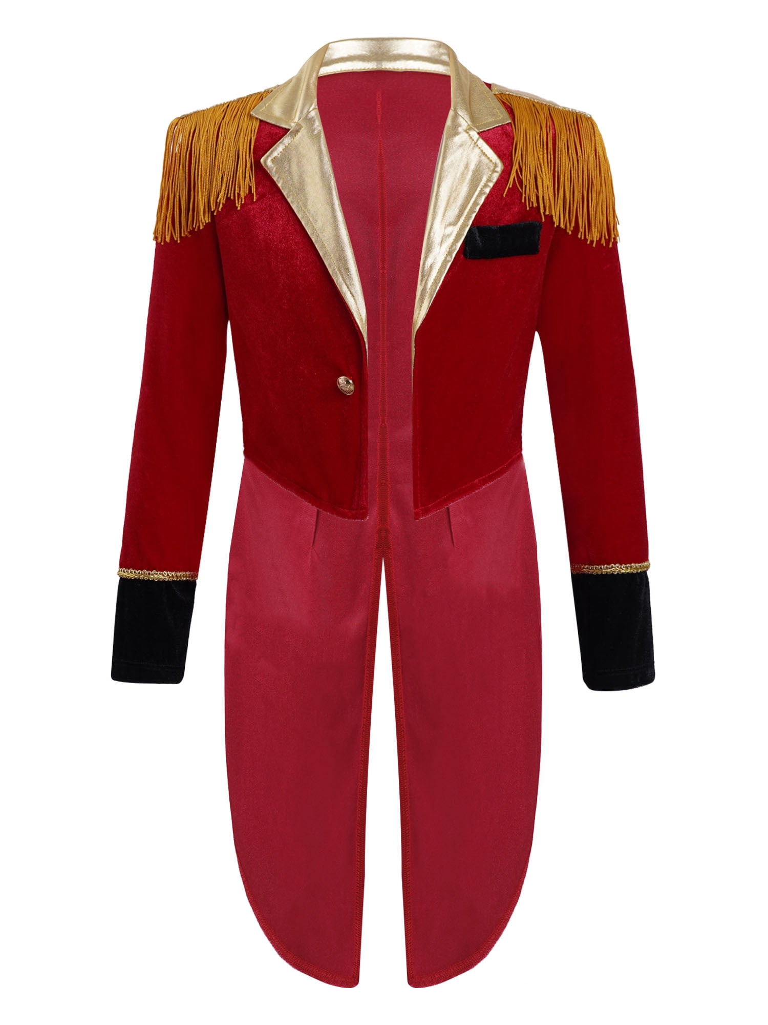 IEFIEL Kids Boys Ringmaster Circus Cosplay Costume Velvet Jacket Long ...