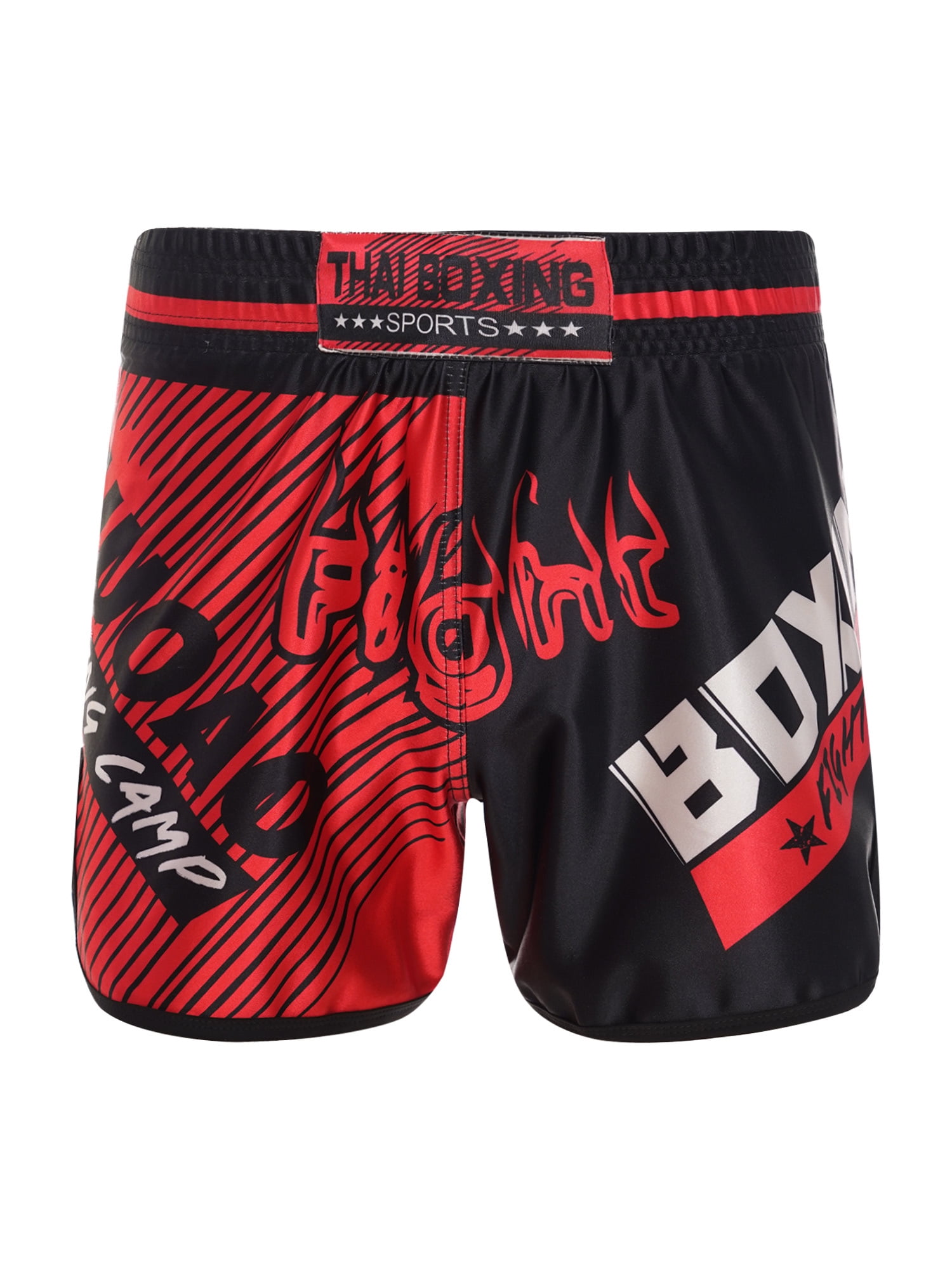 IEFIEL Kids Boys Wide Waistband Boxing Shorts Side Split Printed Gym ...