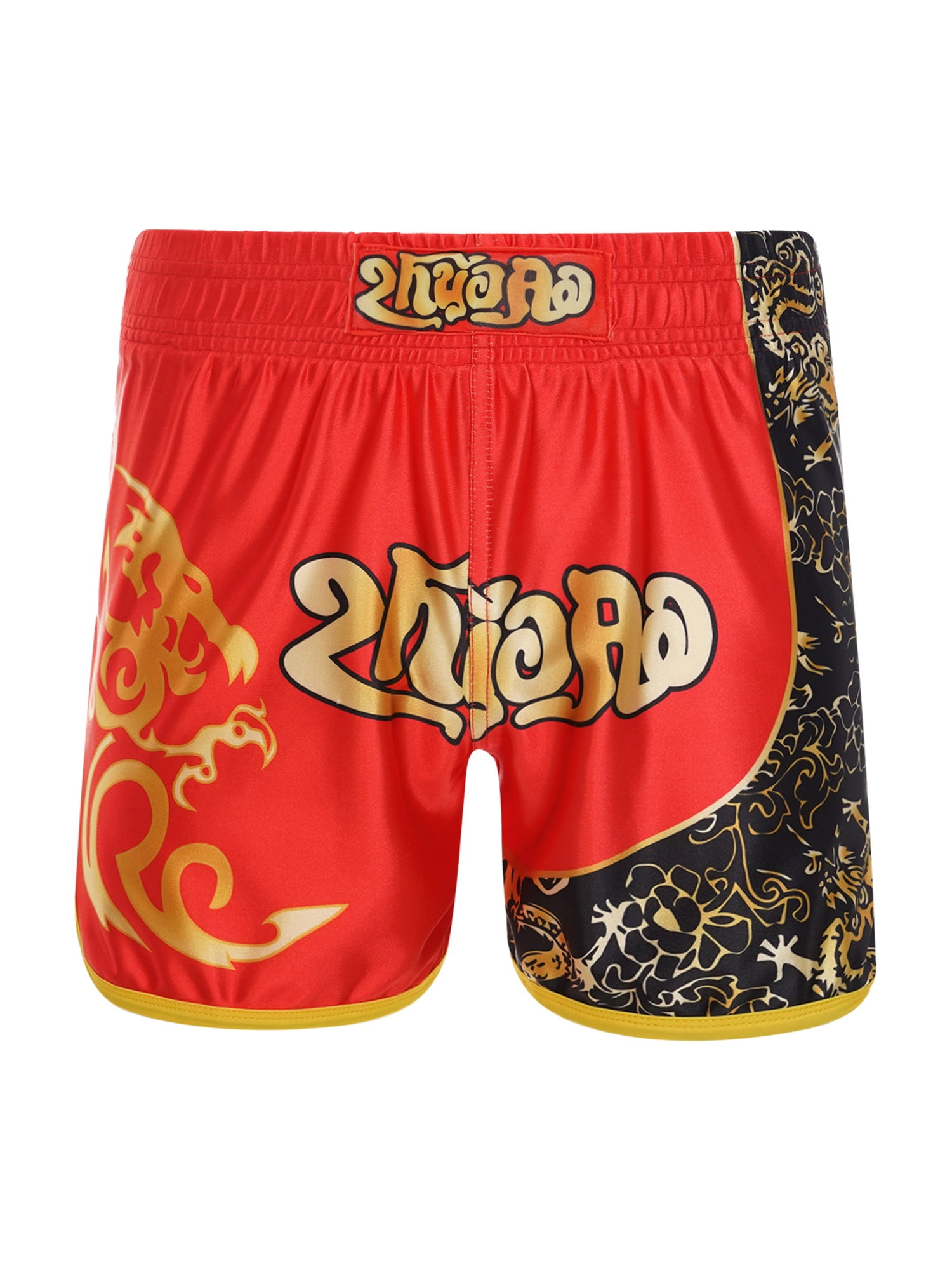 IEFIEL Kids Boys Wide Waistband Boxing Shorts Side Split Printed Gym ...