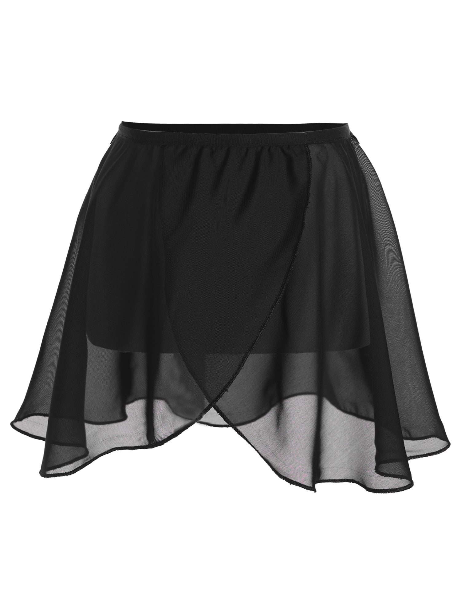 IEFIEL Kids Girls Chiffon Ballet Wrap Skirt Elastic Waistband Skater ...