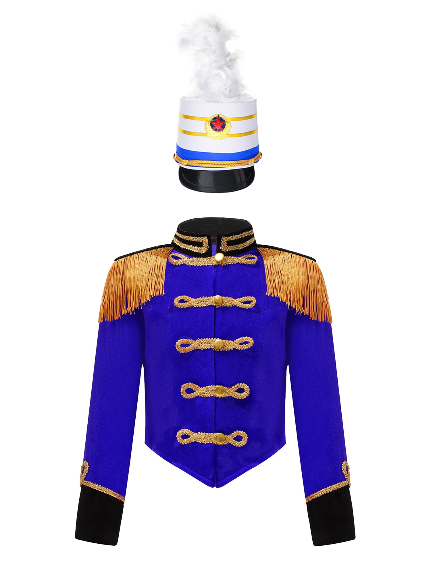 IEFIEL Kids Girls Circus Ringmaster Costume Marching Band Uniform ...