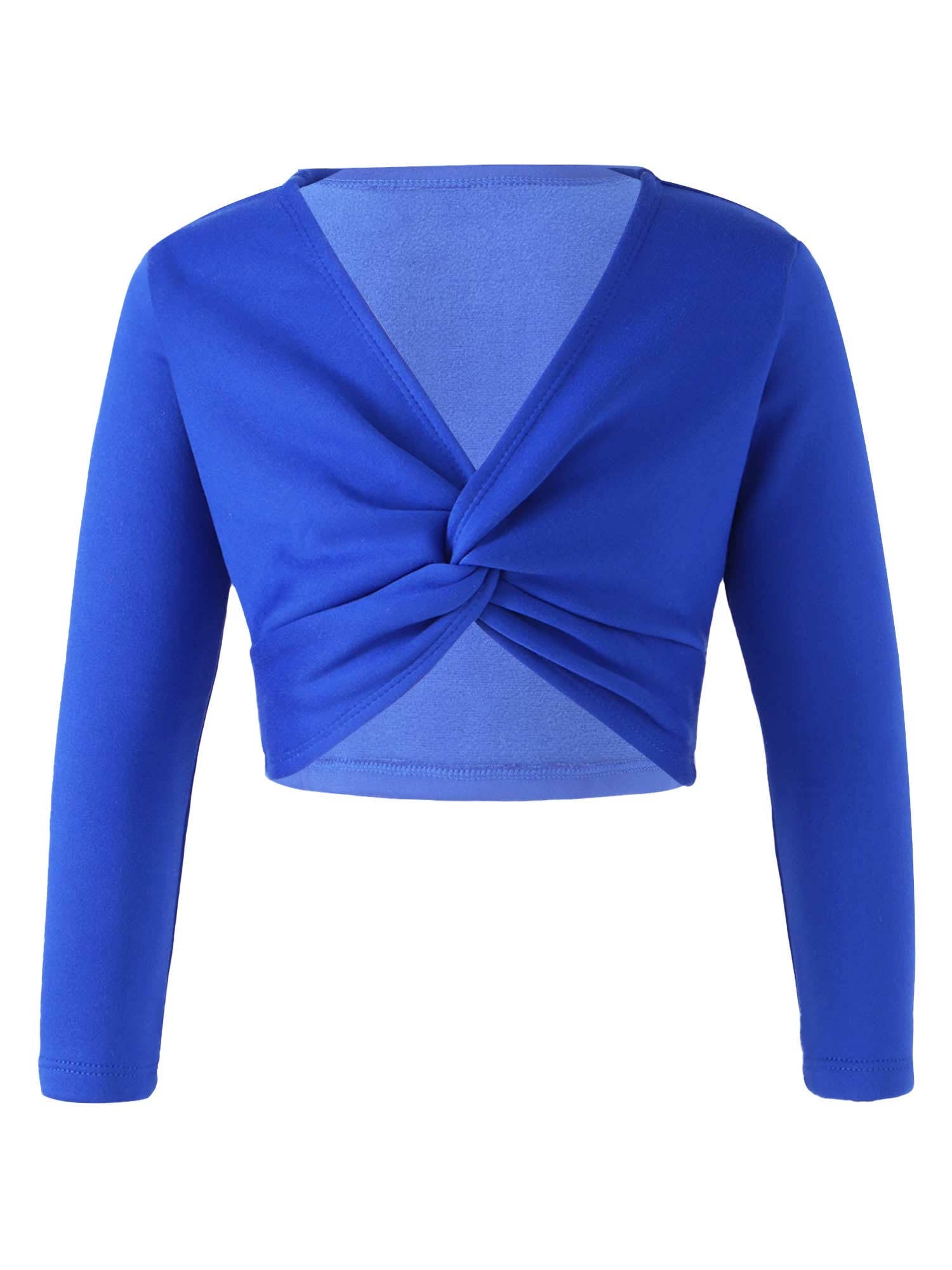 IEFIEL Kids Girls Long Sleeve Knotted Front Ballet Tops Pullover ...