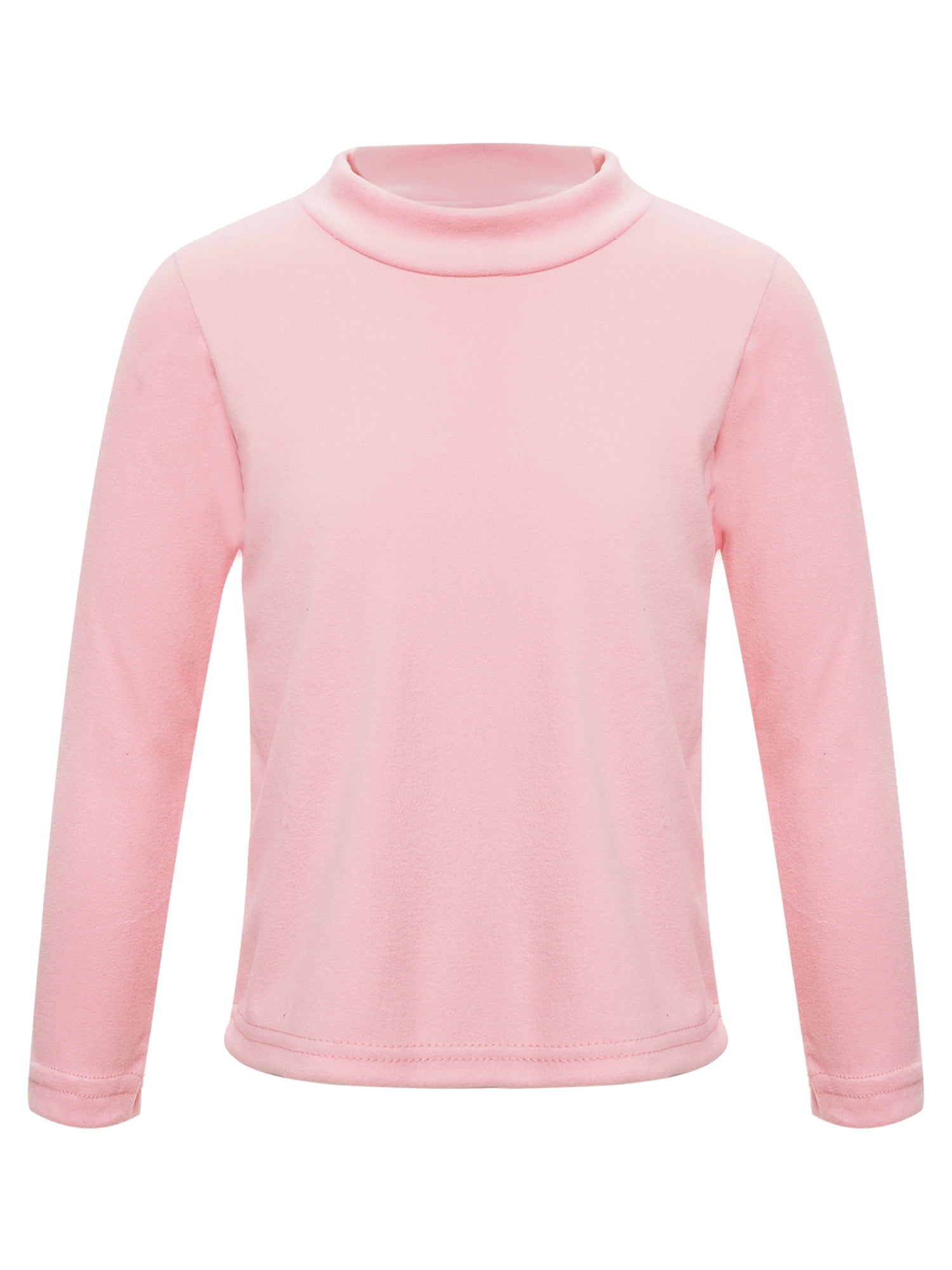 IEFIEL Kids Girls Long Sleeve Warm Tops Basic Layer T-Shirt Solid Color ...