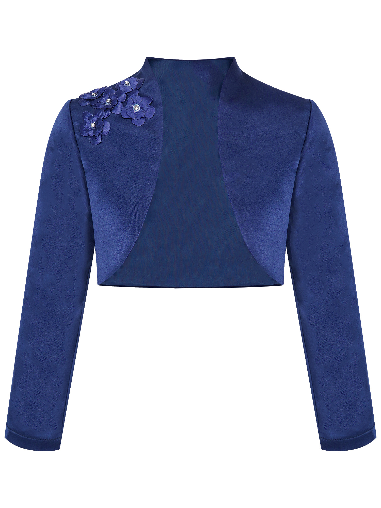 IEFIEL Kids Girls Long Sleeves Flower Girls Bolero 3D Applique Fully ...