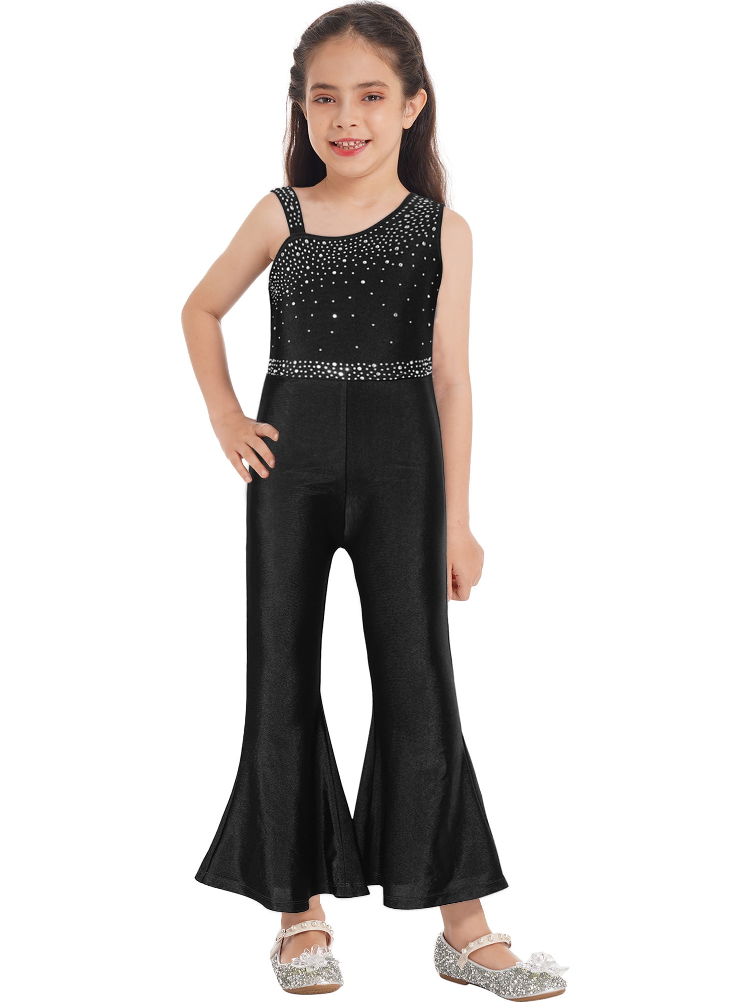 IEFIEL Kids Girls Oblique Shoulder Ballet Jumpsuit Sports Gymnastics ...