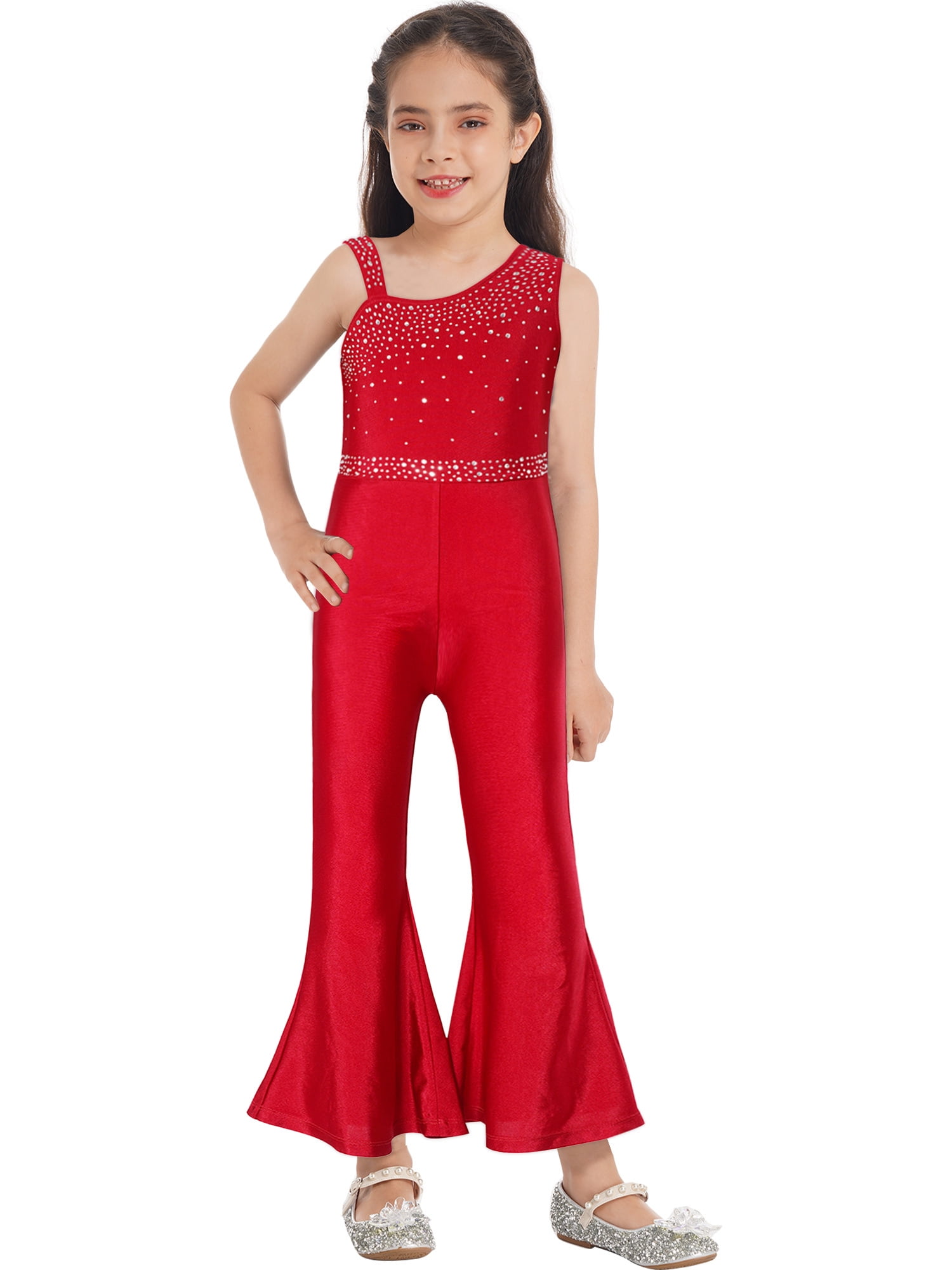 IEFIEL Kids Girls Oblique Shoulder Ballet Jumpsuit Sports Gymnastics ...