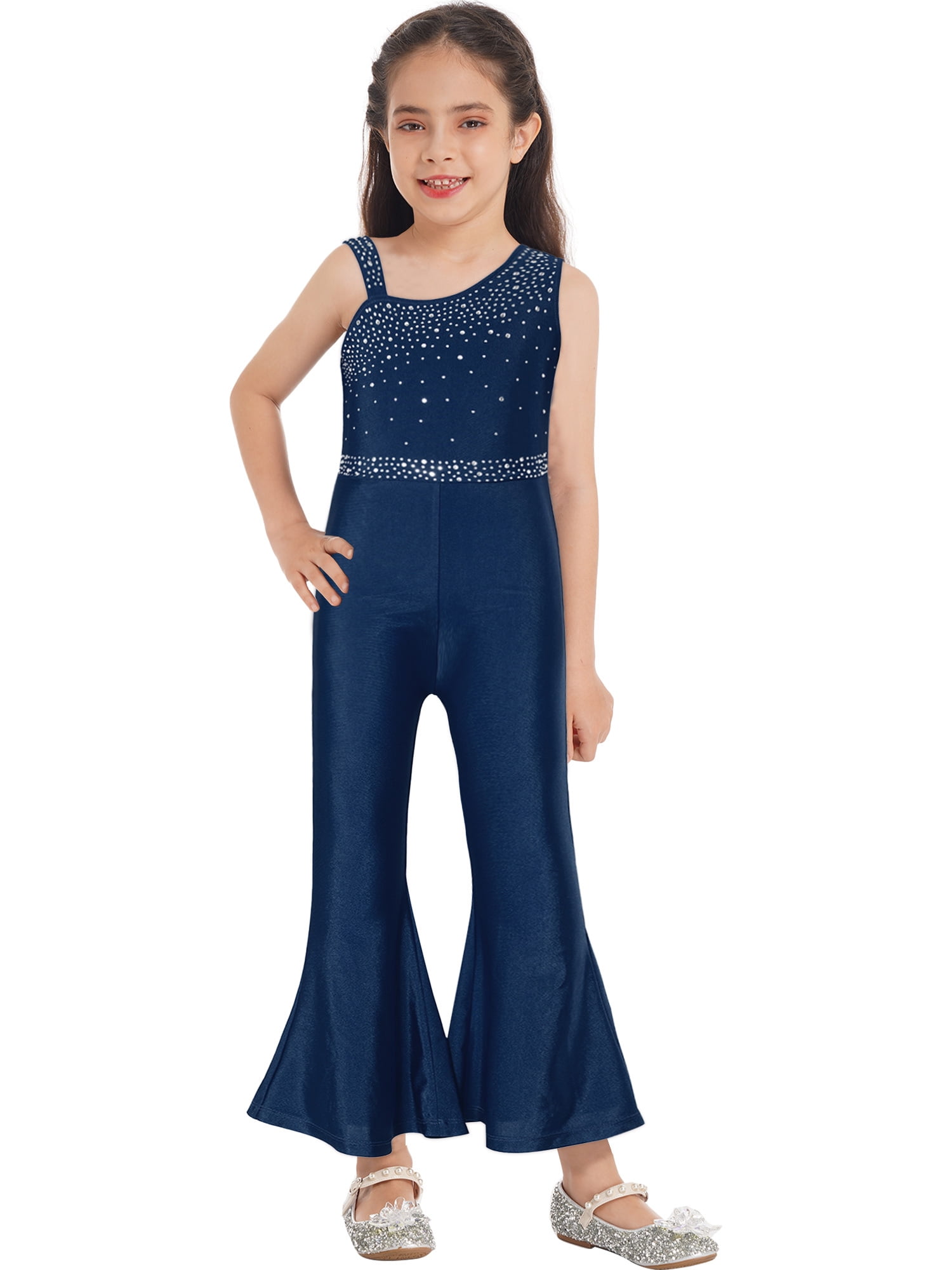 IEFIEL Kids Girls Oblique Shoulder Ballet Jumpsuit Sports Gymnastics ...