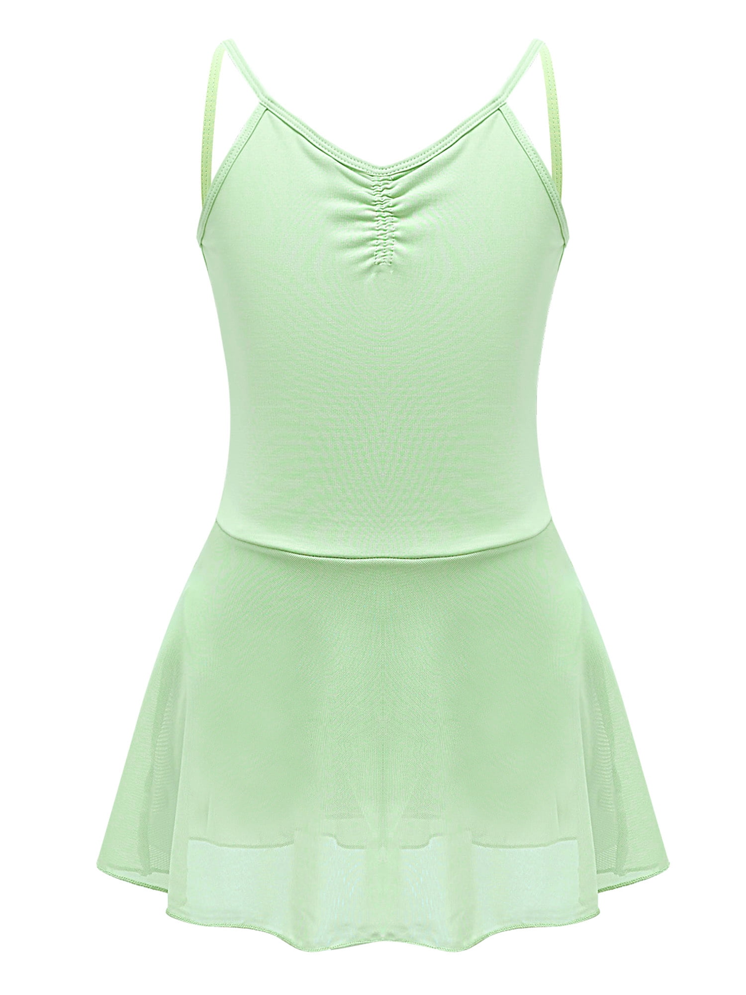 IEFIEL Kids Girls Spaghetti Straps Backless Ballet Dance Dress V Neck ...