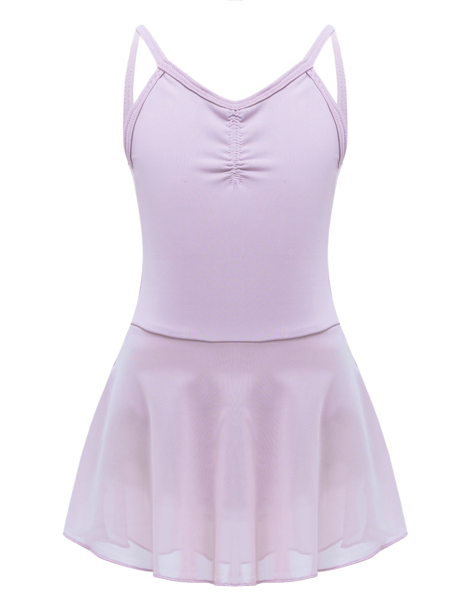 IEFIEL Kids Girls Spaghetti Straps Backless Ballet Dance Dress V Neck ...