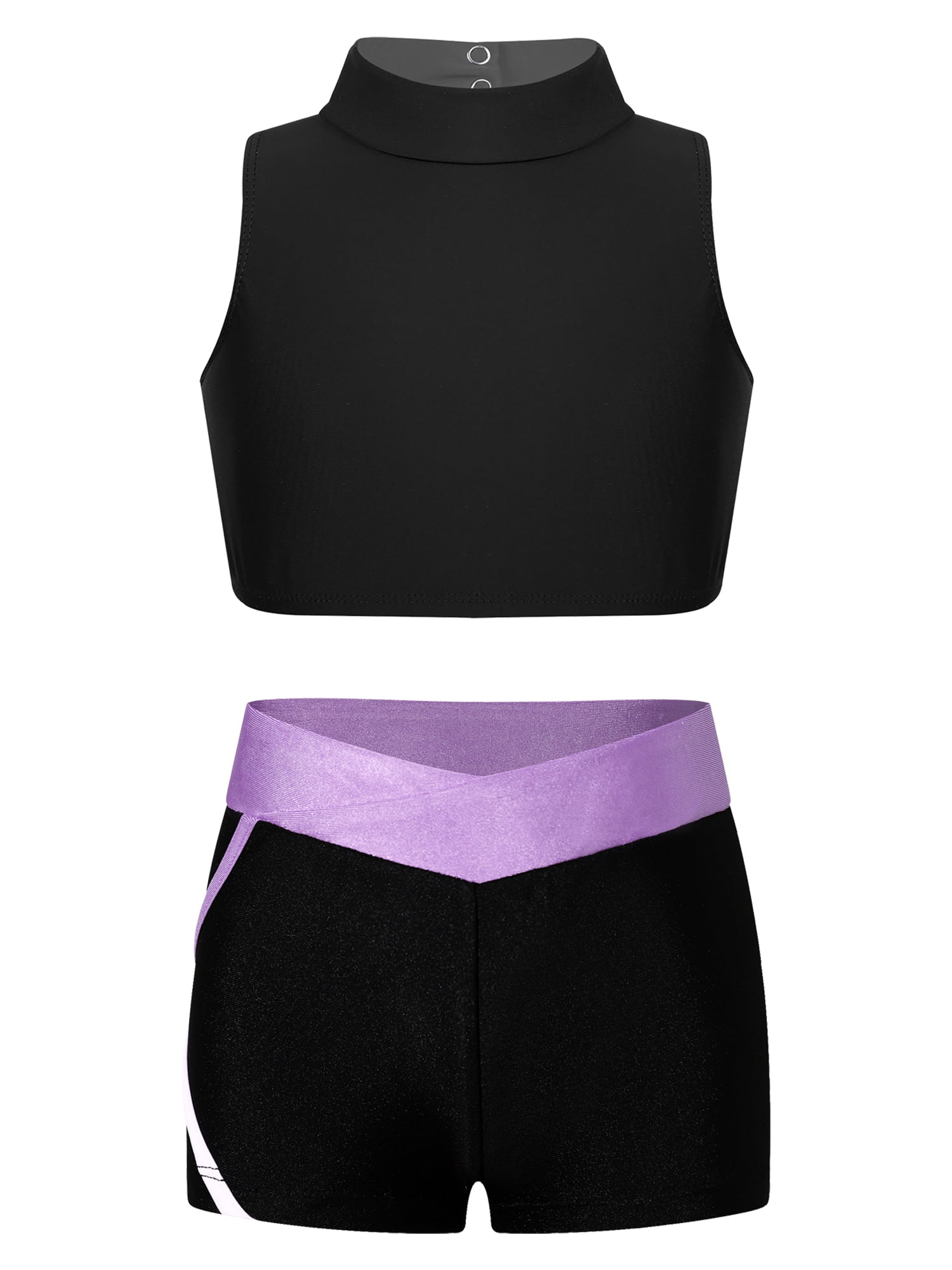 IEFIEL Kids Girls Sports Gymnastics Suit Sleeveless Crisscross Back ...