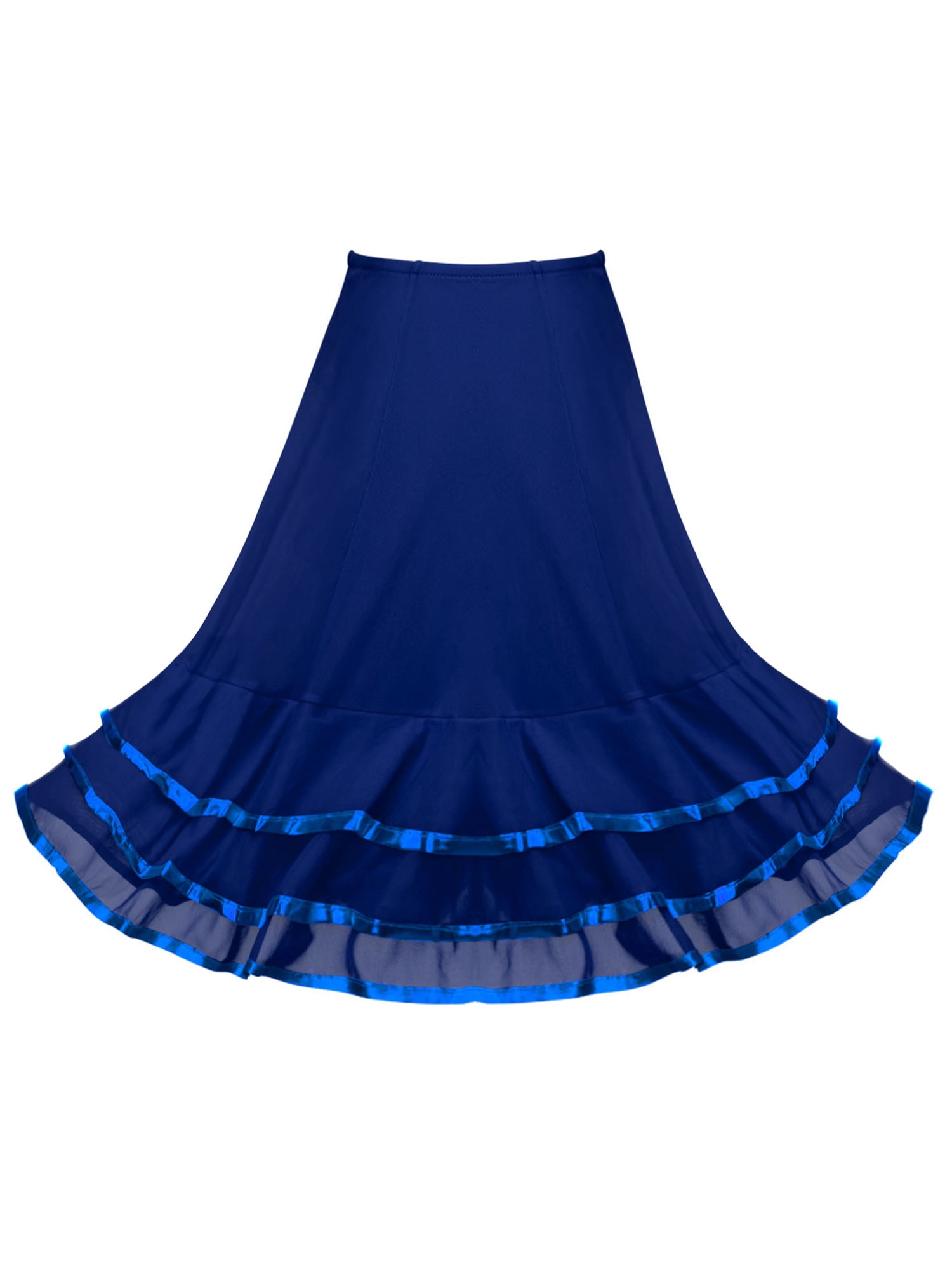 IEFIEL Kids Girls Vintage Full Circle Dance Skirt Latin Flamenco ...