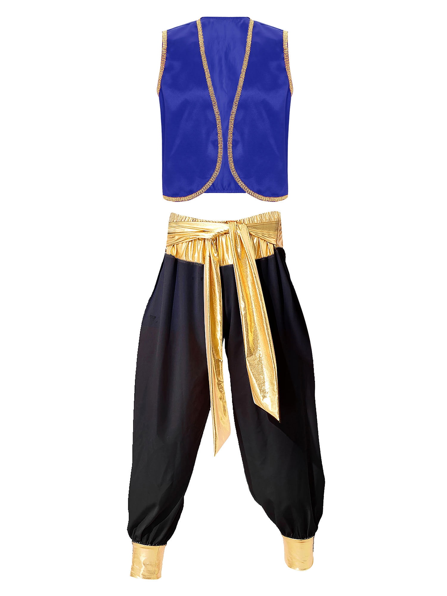 IEFIEL Mens Arabian Prince Outfit Open Front Waistcoat with Harem Pants ...