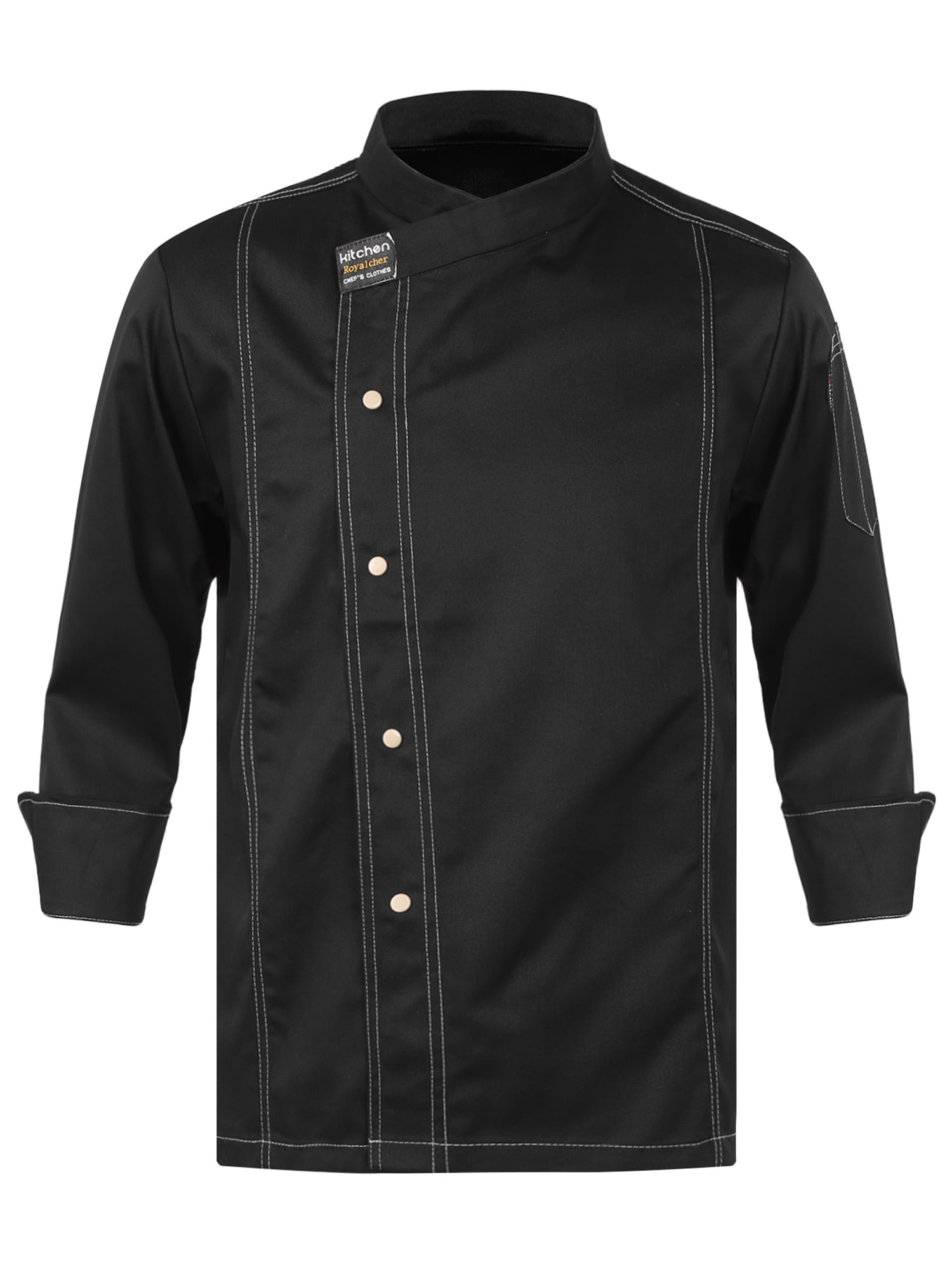 IEFIEL Mens Chef Shirt Kitchen Work Uniform Chef Cook Coat Hotel Jacket ...