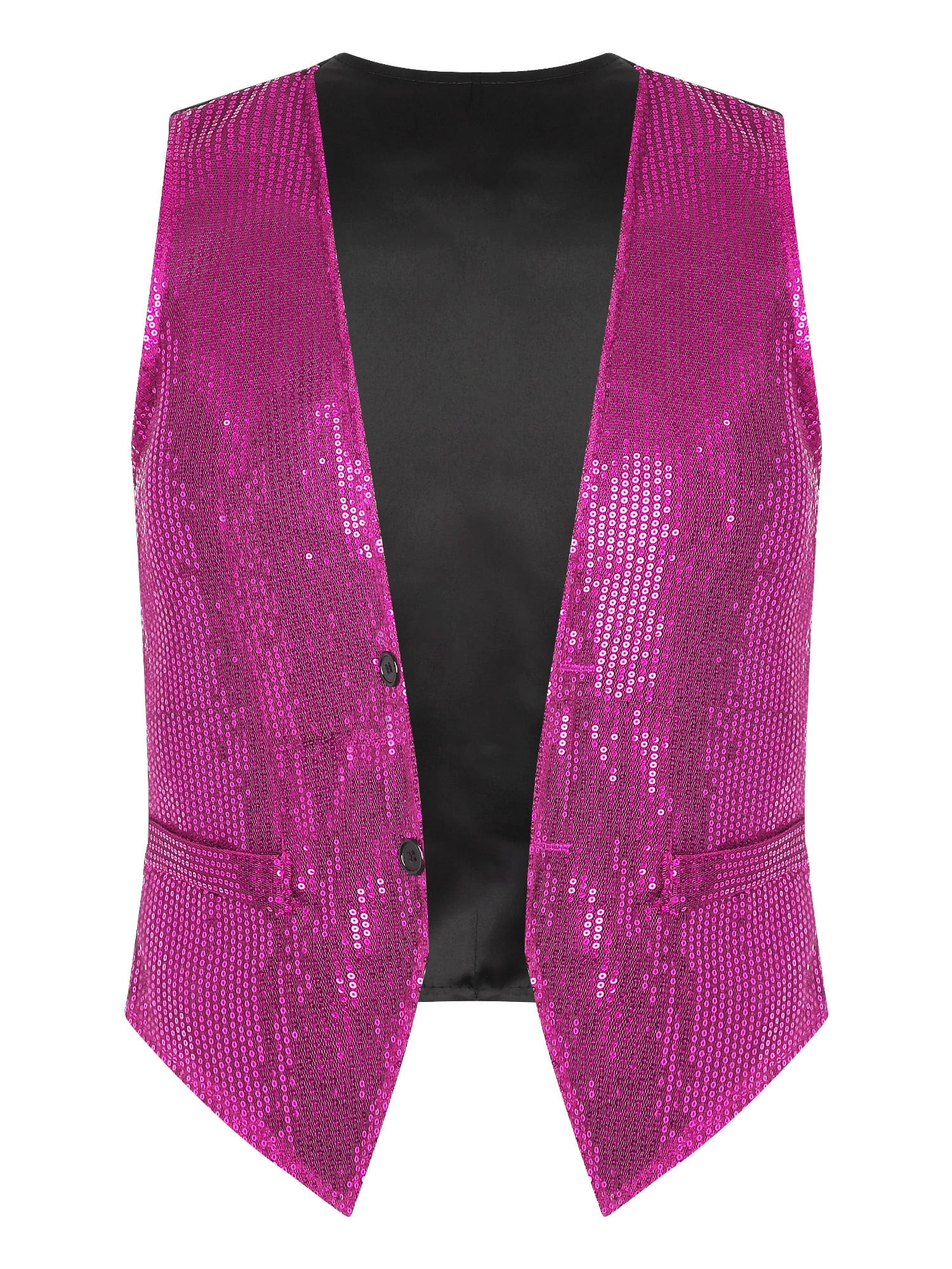 IEFIEL Mens Glittery Sequins Vest Shiny Sleeveless Waistcoat ...