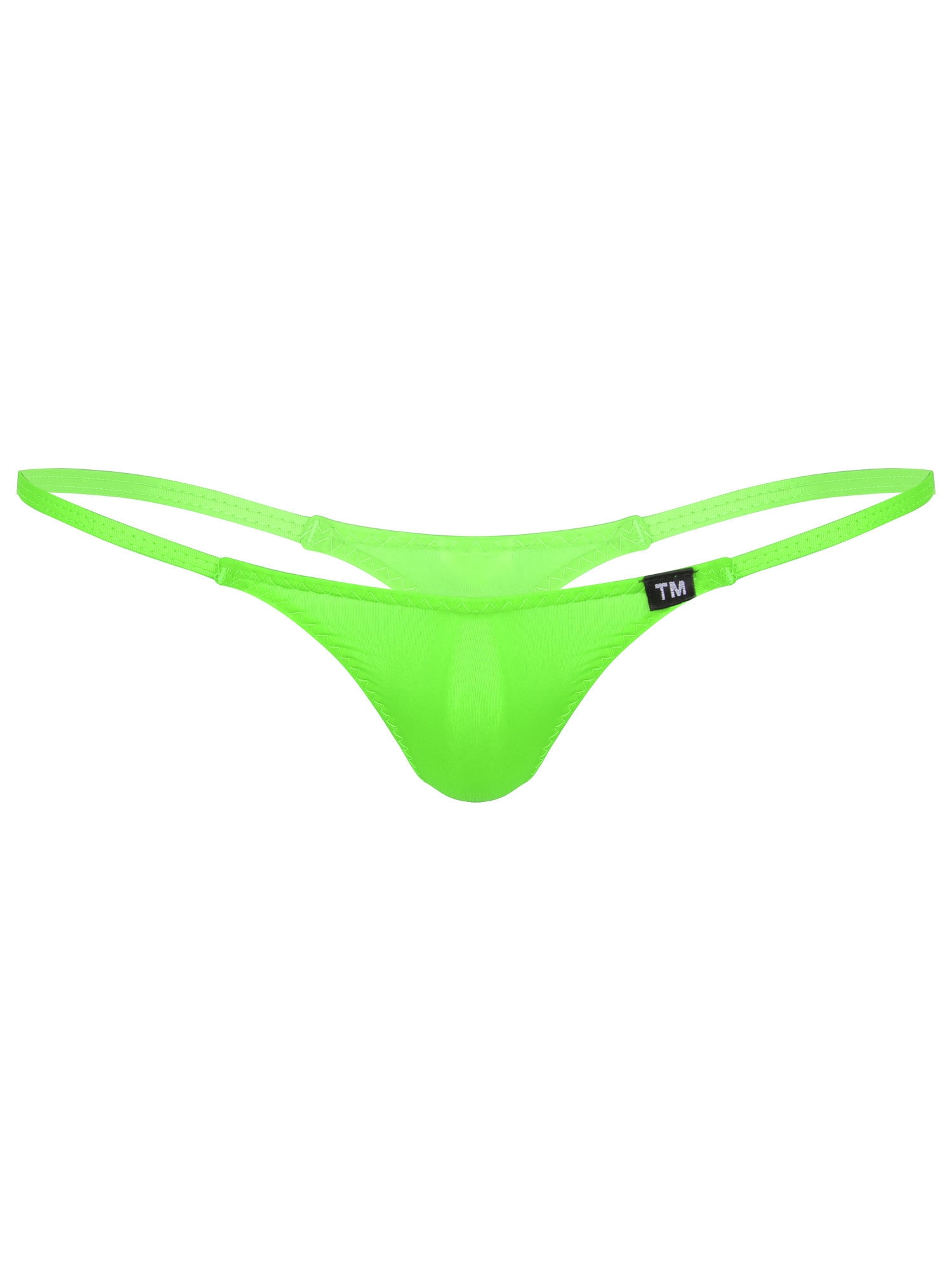 Iefiel Mens Low Rise Thong T Back Micro Coverage G String Thongs Solid Color Bikini Briefs