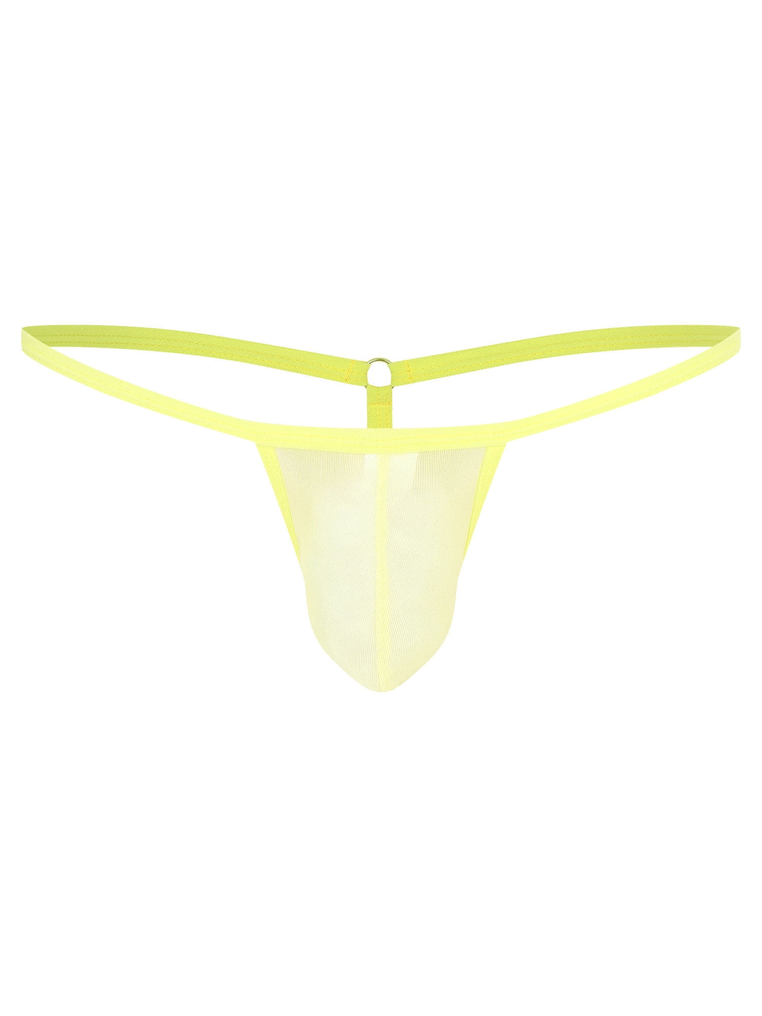 IEFIEL Mens Mesh Sheer Thong Low Rise Underwear Stretchy T-back G ...