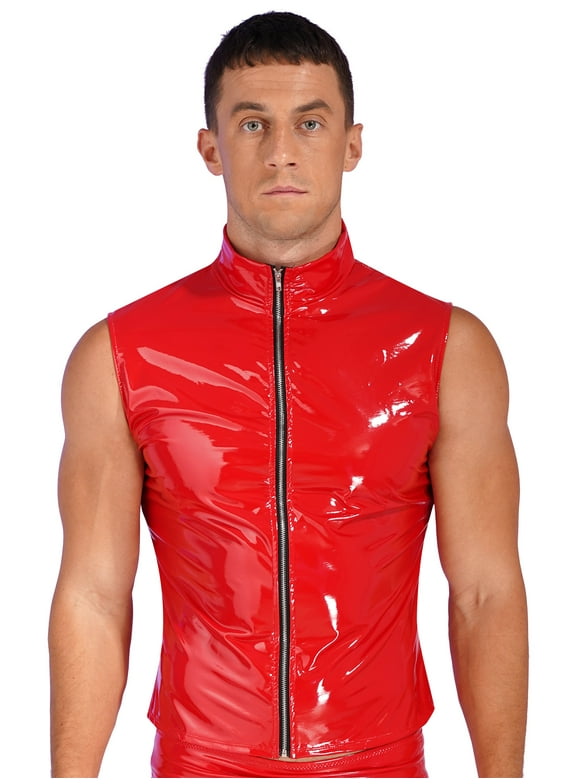 Red Leather Crop Top