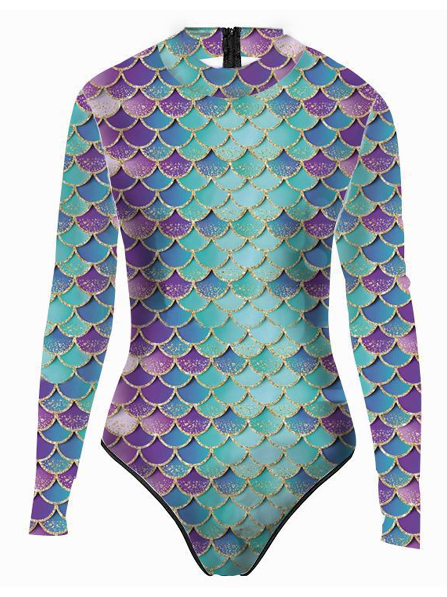 IEFIEL Womens UPF 50+ Rash Guard One-piece Swimsuit Back Half Zip Up ...