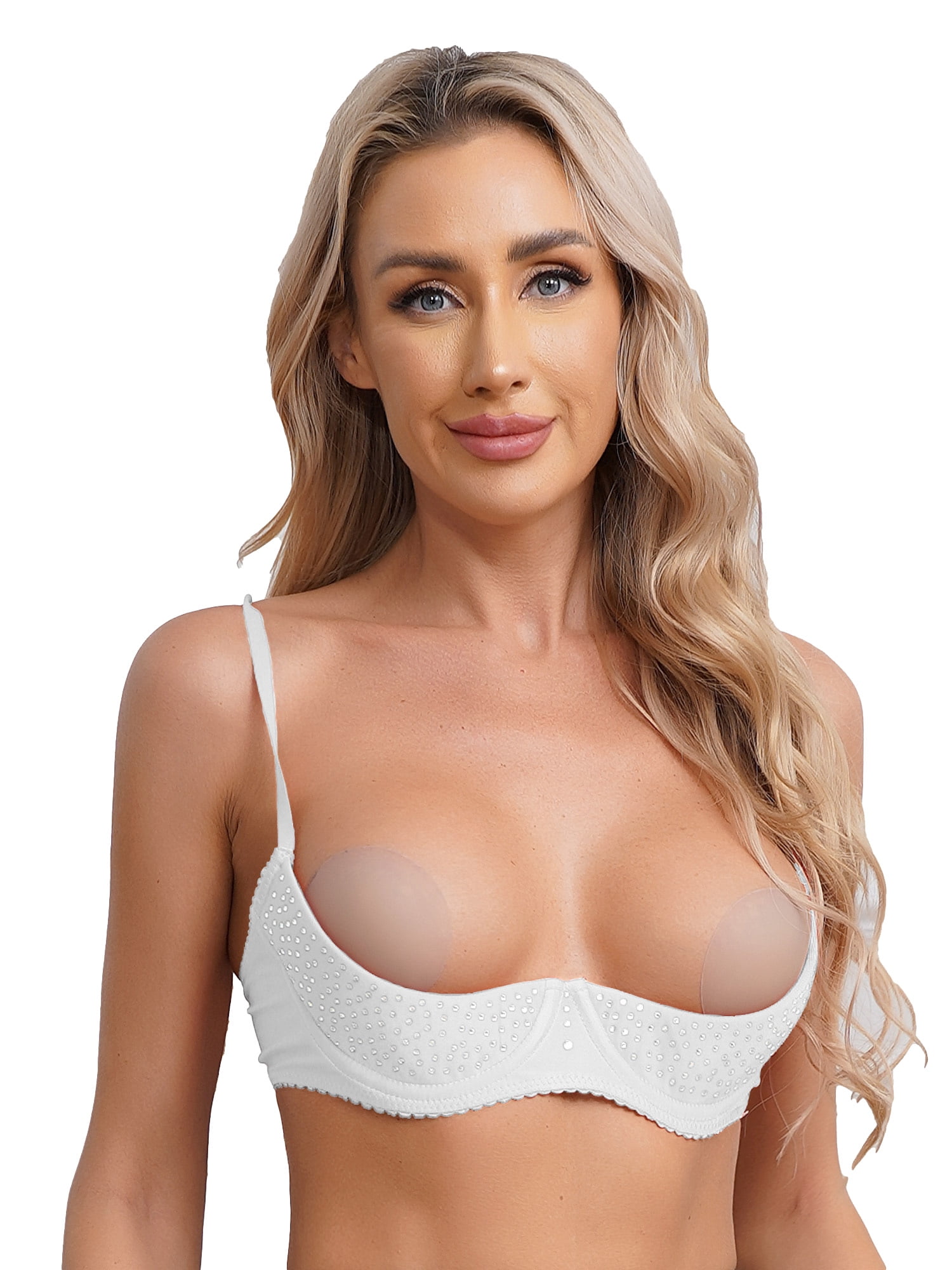 Iefiel Womens Underwired Bra Half Cups Push Up Bralette Bustier Exotic Lingerie Valentines Day