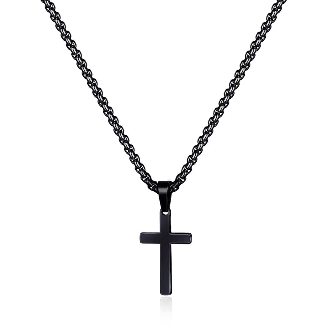 IEFSHINY 925 Sterling Silver Cross Pendant Cross Necklace for Men ...