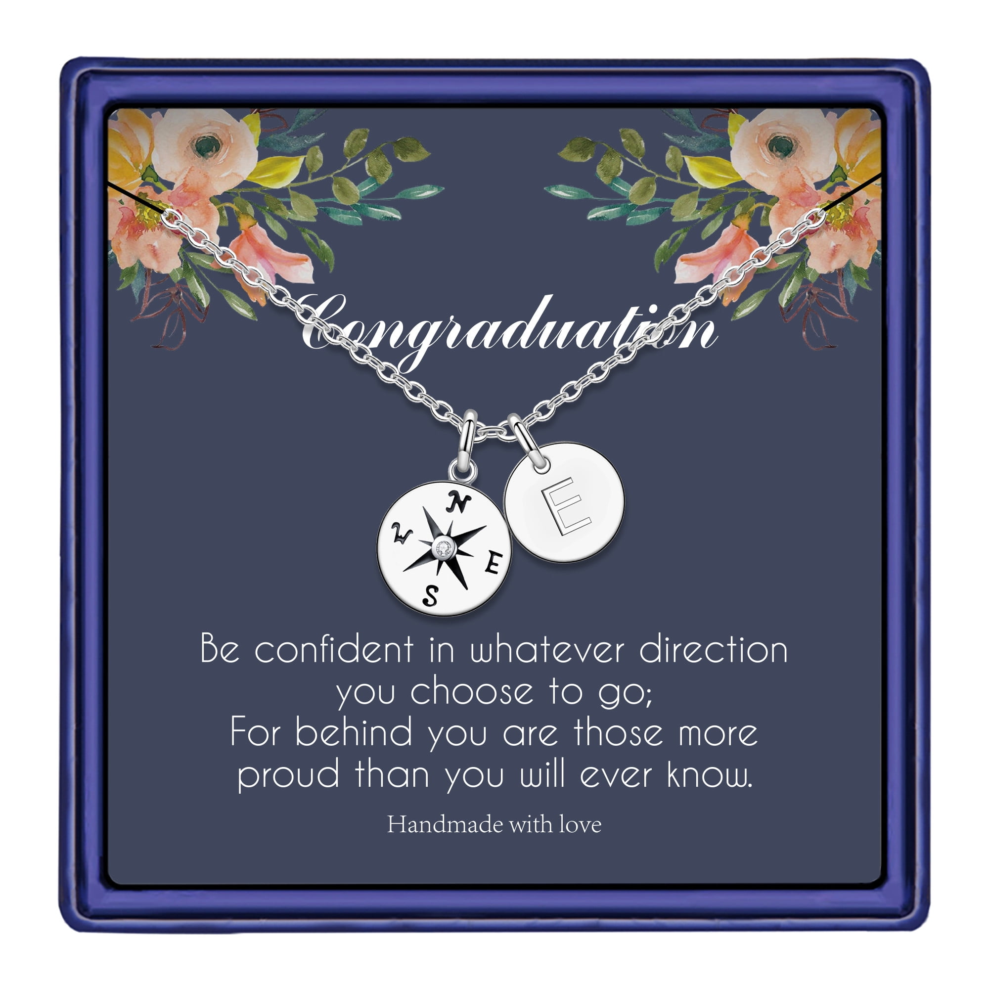 IEFSHINY Graduation Gifts For Her 2024, Compass Necklace Disc Pendant ...