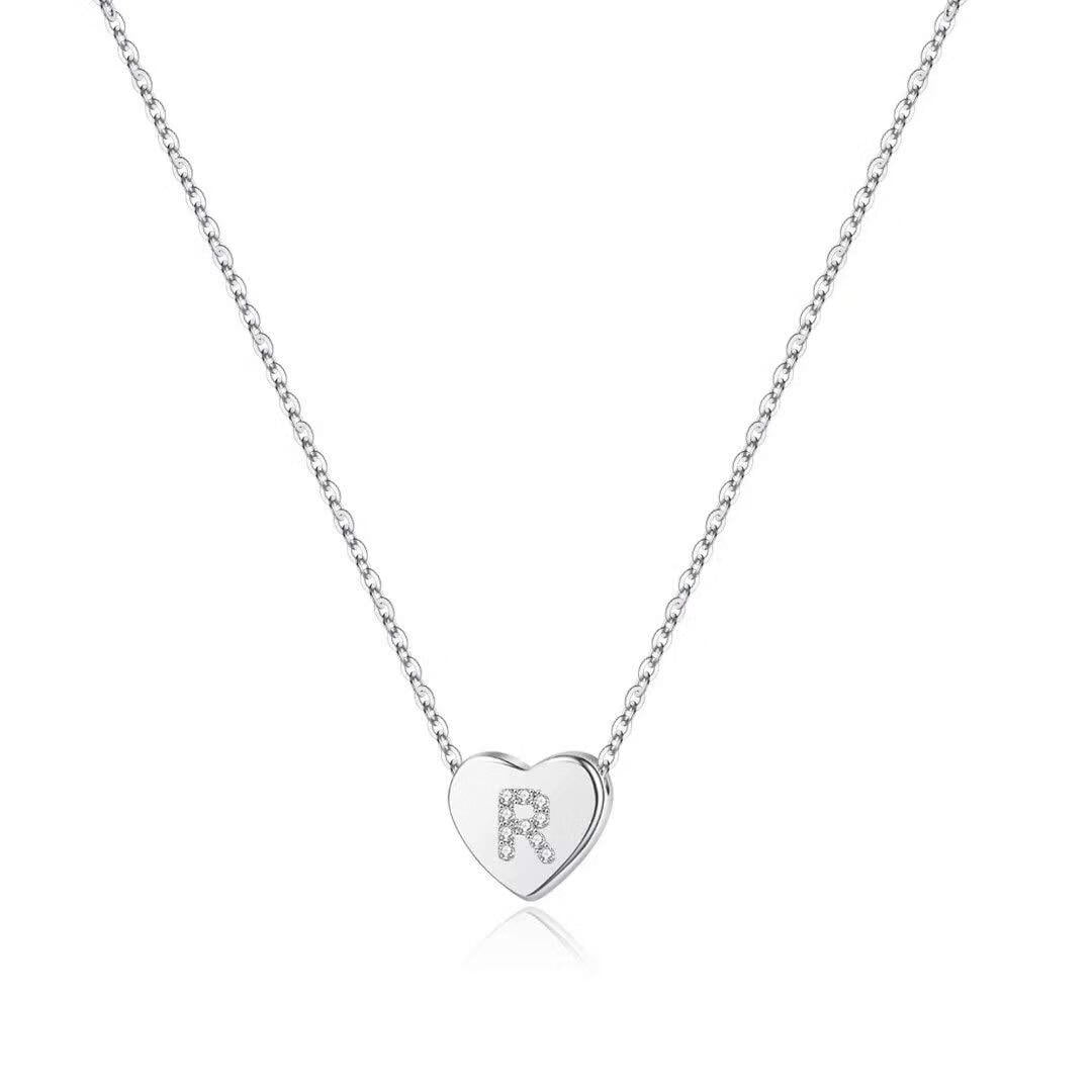IEFSHINY Initial Heart Necklace for Kids, Teens, Girls - Dainty Pendant ...