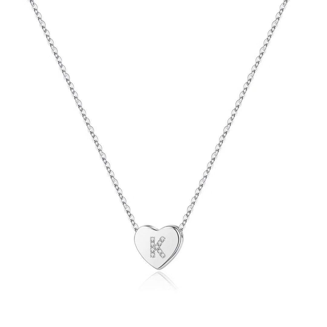 IEFSHINY Initial Heart Necklace for Women Dainty Heart Pendant Necklace ...