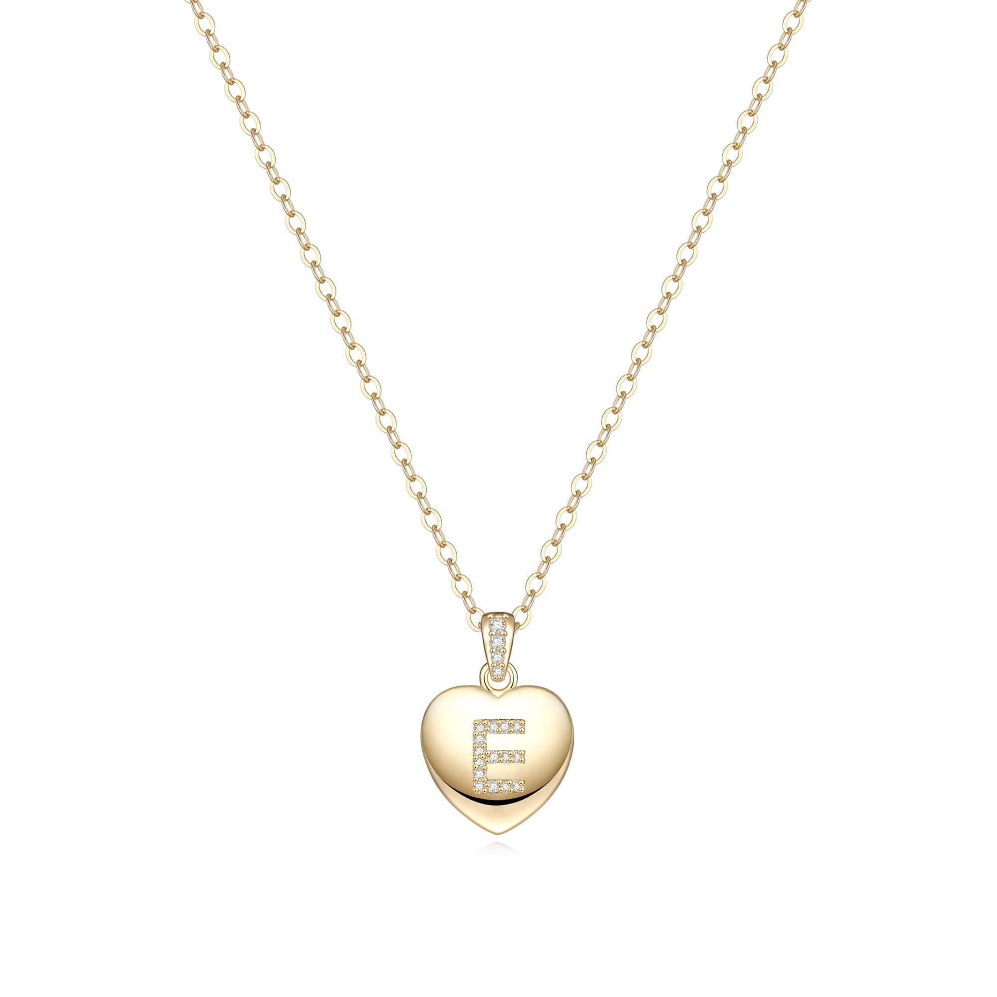 IEFSHINY Initial Necklace for Women 14K Gold Plated Cubic Zirconia ...