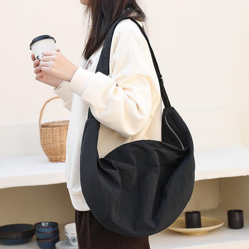 IELGY Korean version of literary canvas dumpling bag, fashionable nylon ...