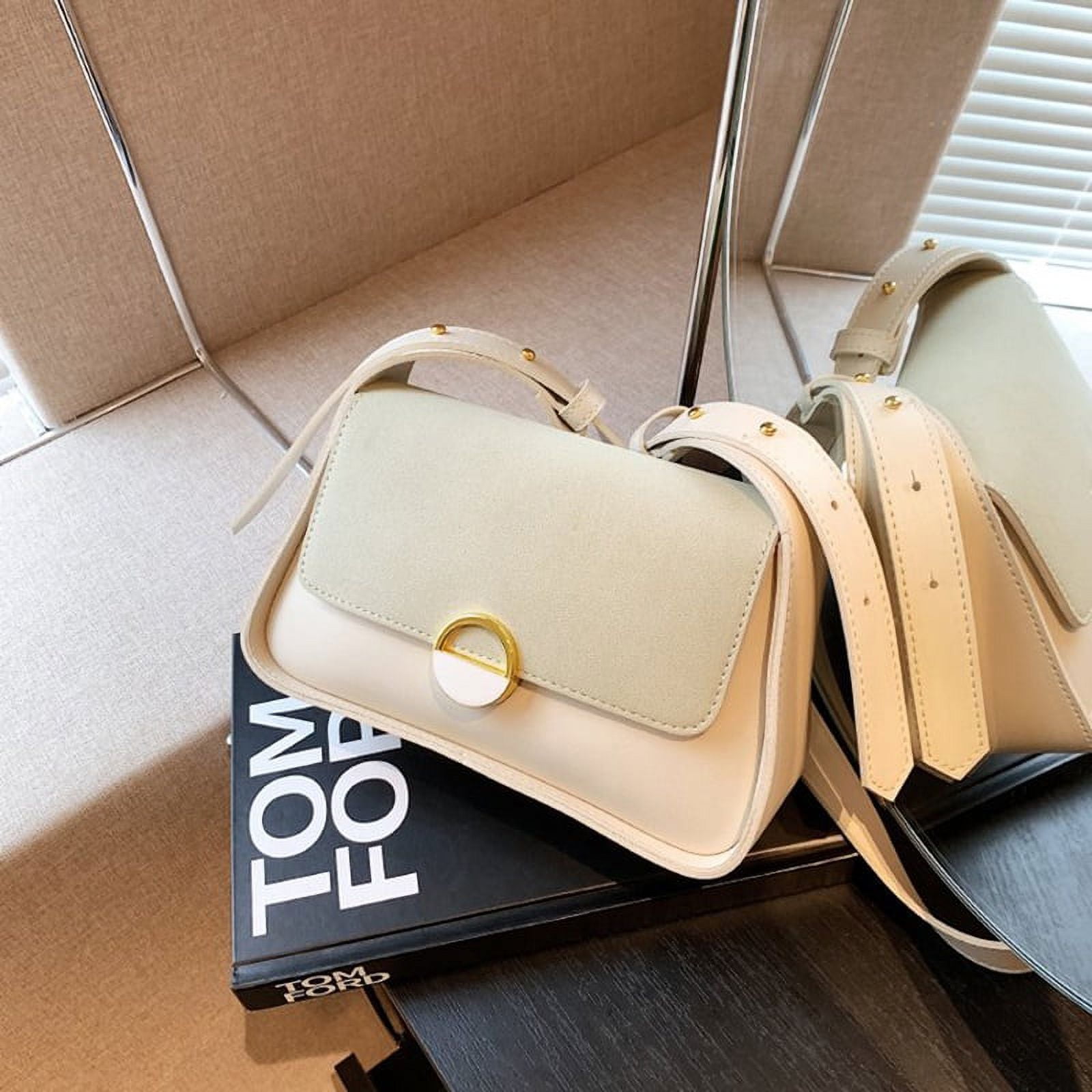 IELGY Simple Color Contrast Niche Design Shoulder Bag Female Western ...